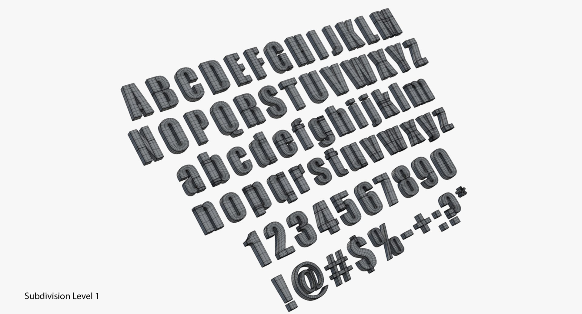 3d Letters Numbers Model