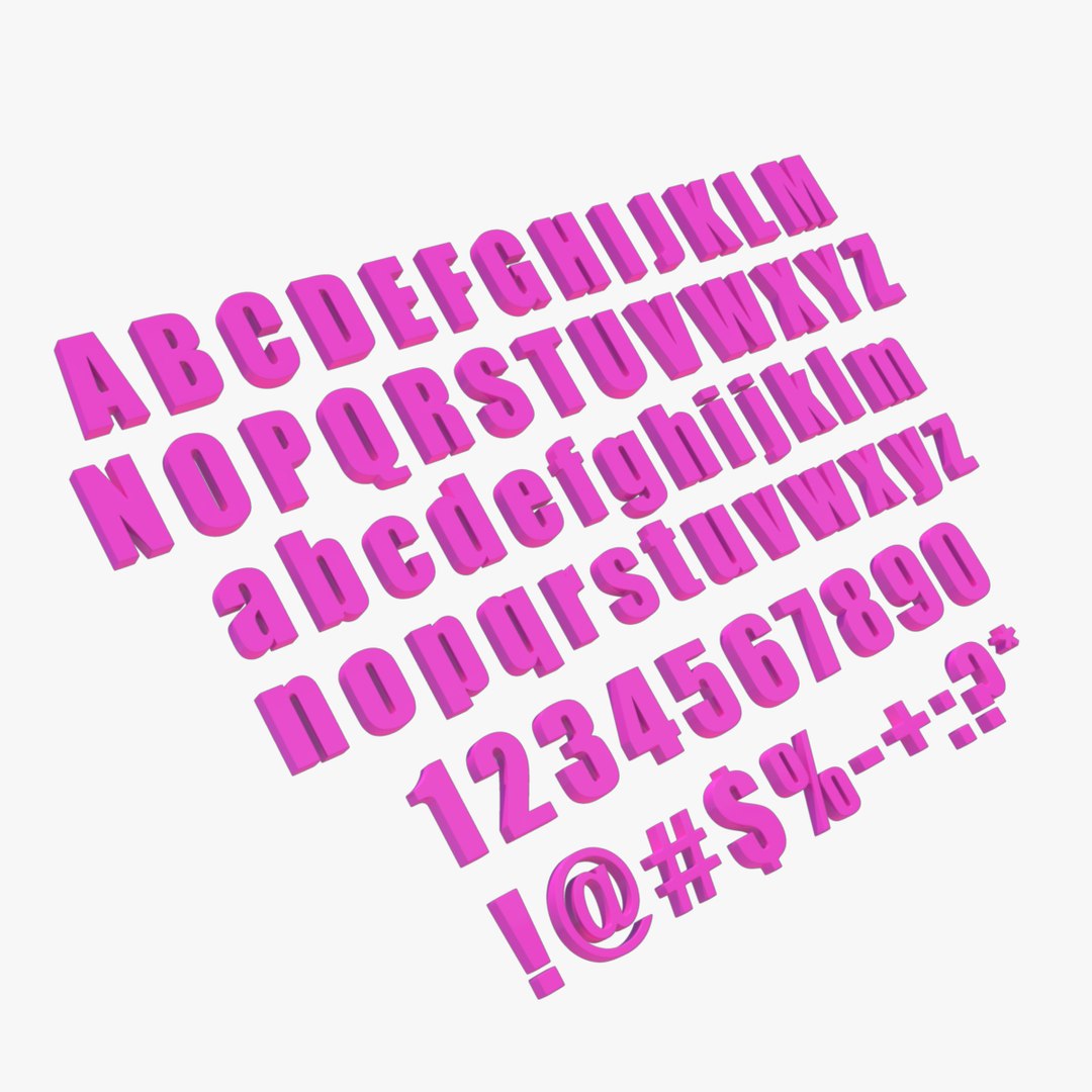 3d Letters Numbers Model