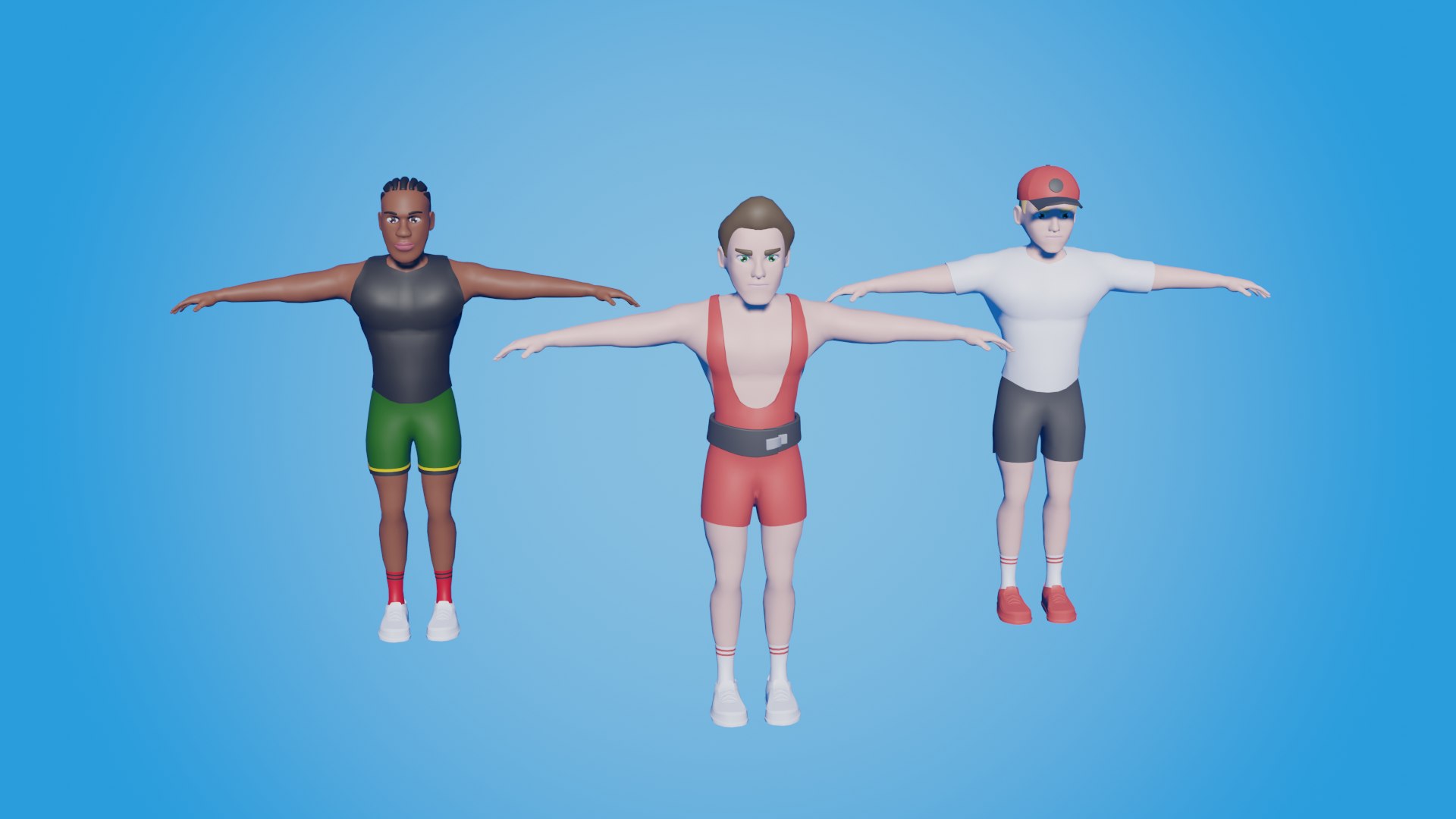 Sportsman GYM Guy Characters Pack 3D Model - TurboSquid 1916359