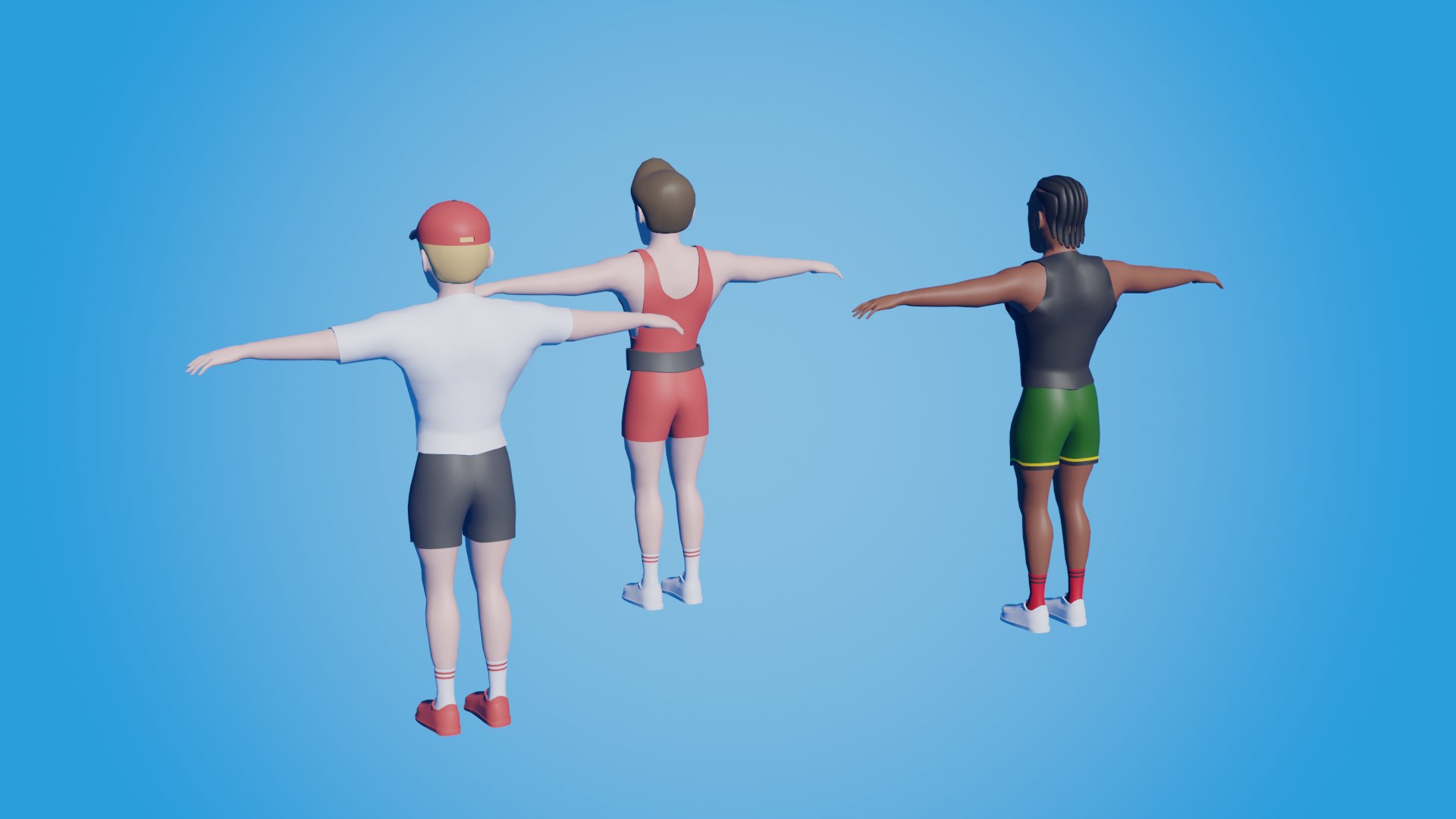 Sportsman GYM Guy Characters Pack 3D Model - TurboSquid 1916359