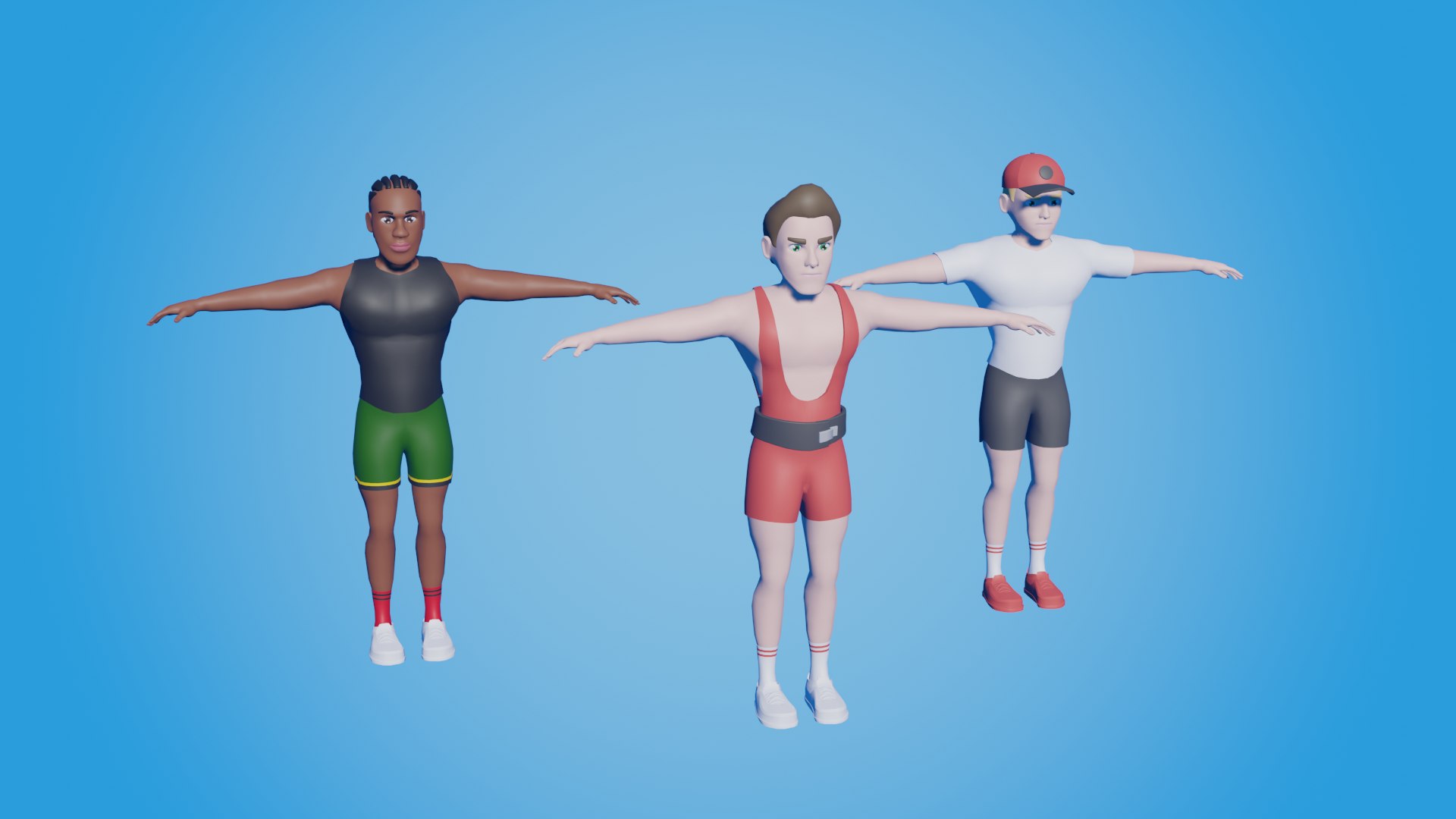 Sportsman GYM Guy Characters Pack 3D Model - TurboSquid 1916359