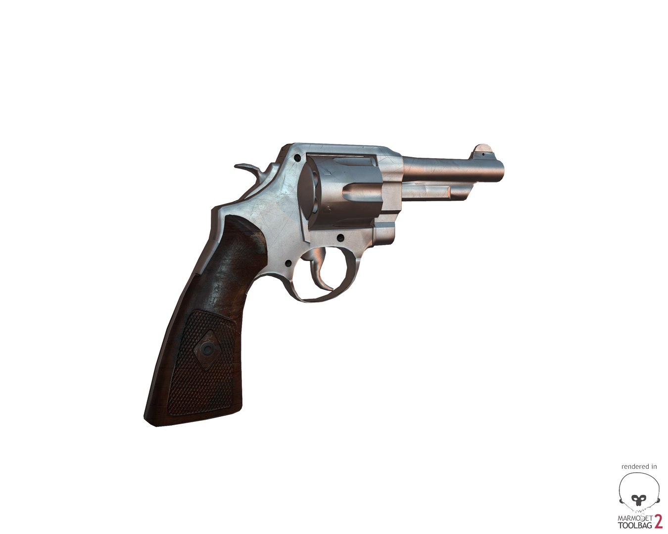 3d Model Of Revolver Gun