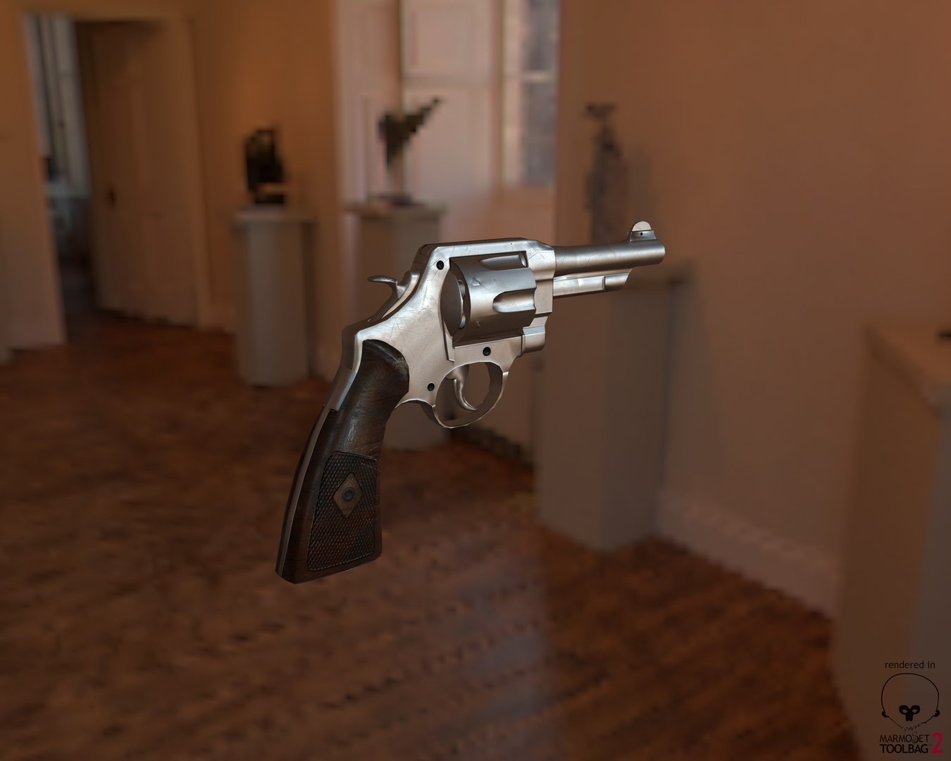 3d Model Of Revolver Gun