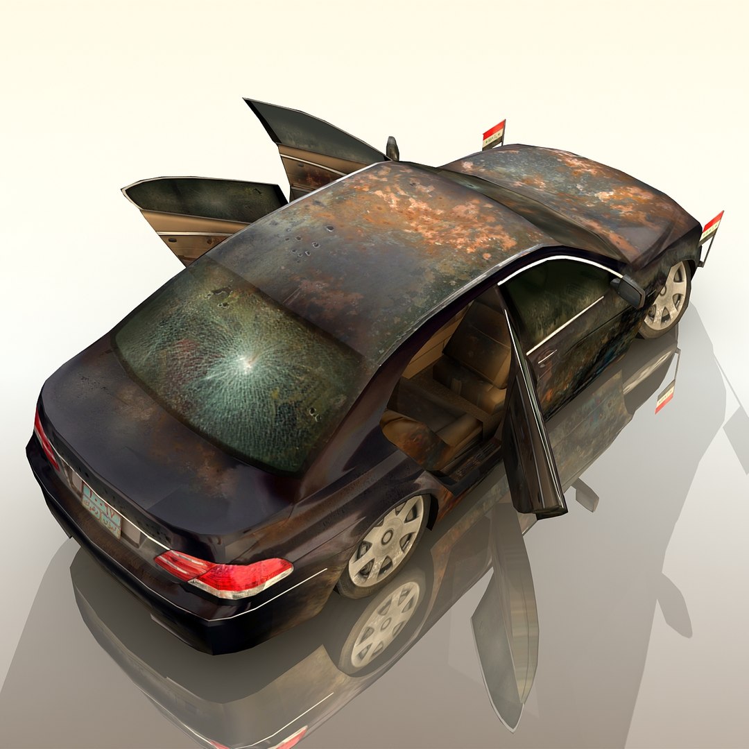 Wrecked Diplomatic Car Luxury 3d Model