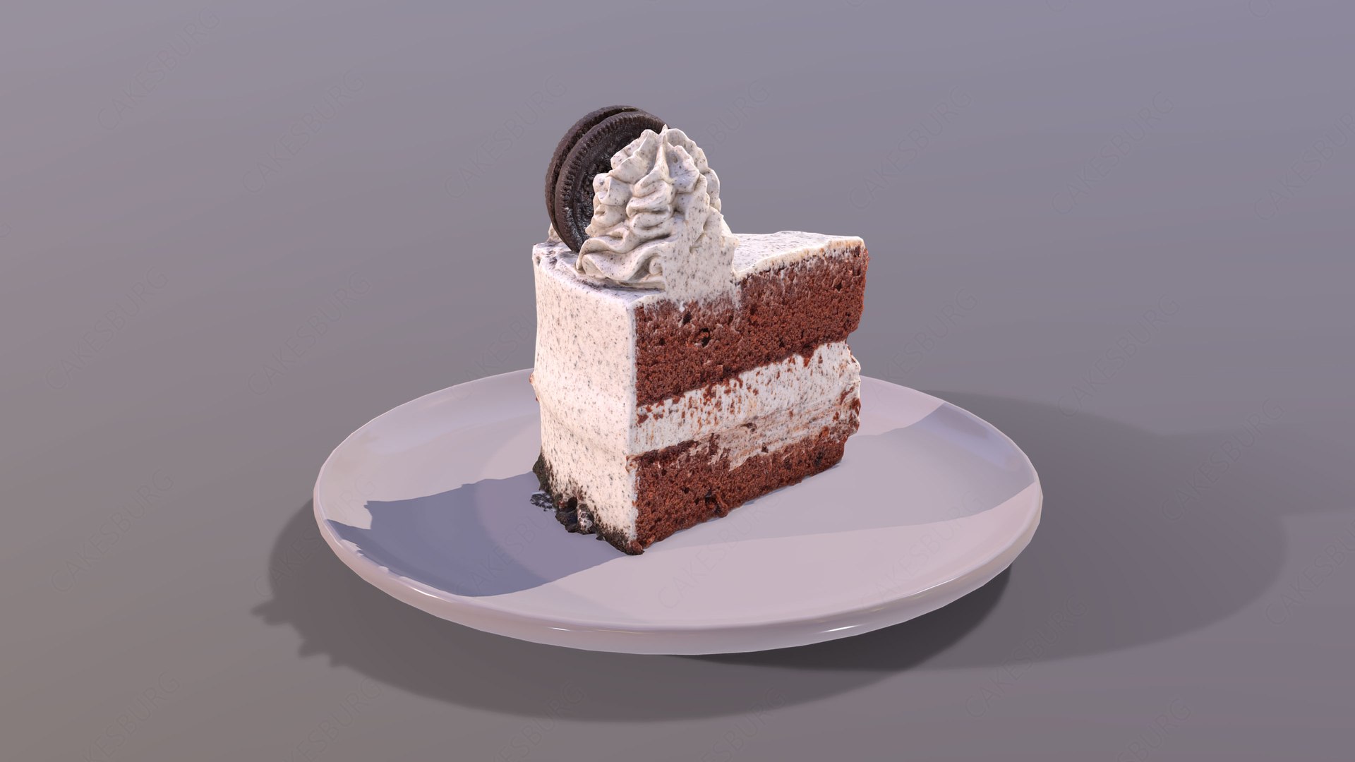 3D A Slice Of Oreo Cookie Cake - TurboSquid 1971900