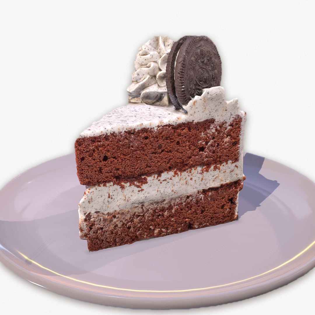 3D A Slice of Oreo Cookie Cake - TurboSquid 1971900