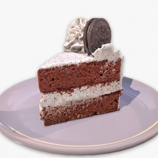 오레오 쿠키 케이크 한 조각 3D 모델 - TurboSquid 1971900