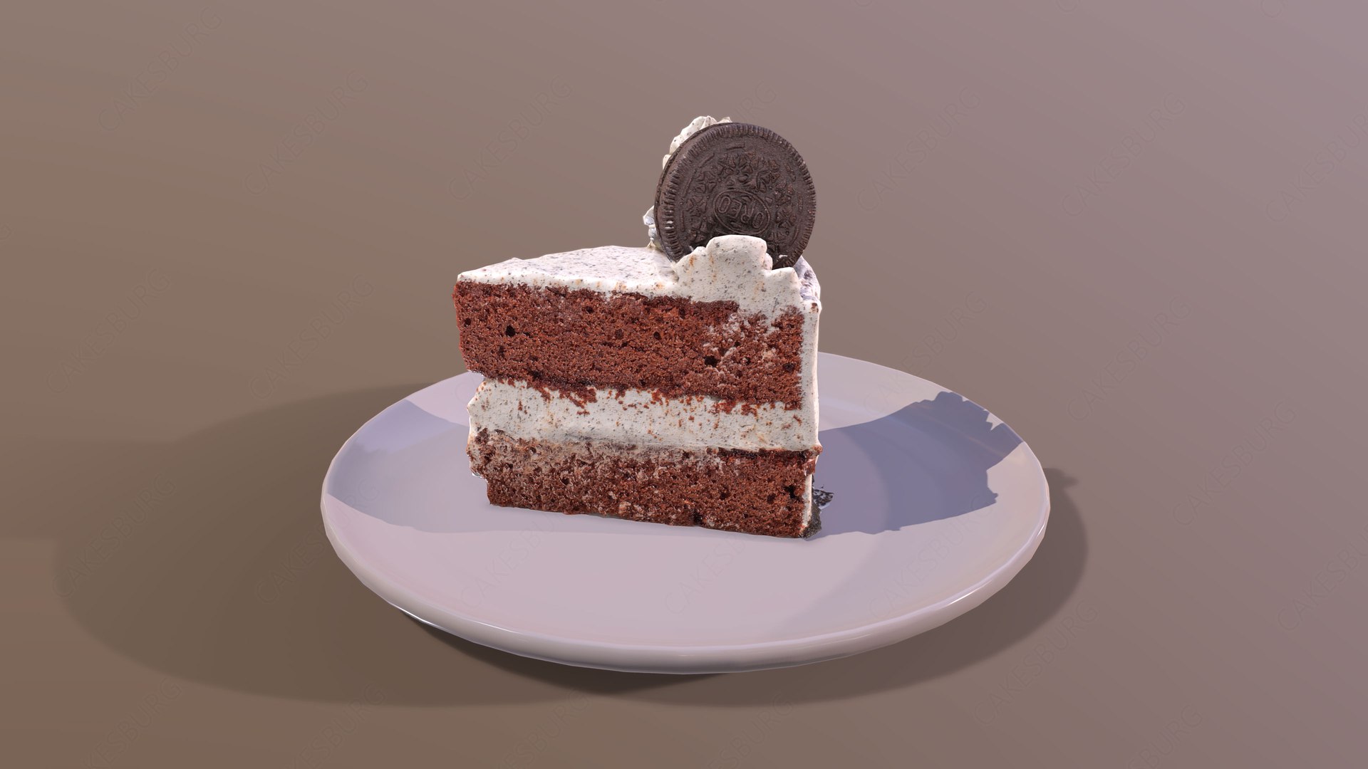 3D A Slice Of Oreo Cookie Cake - TurboSquid 1971900