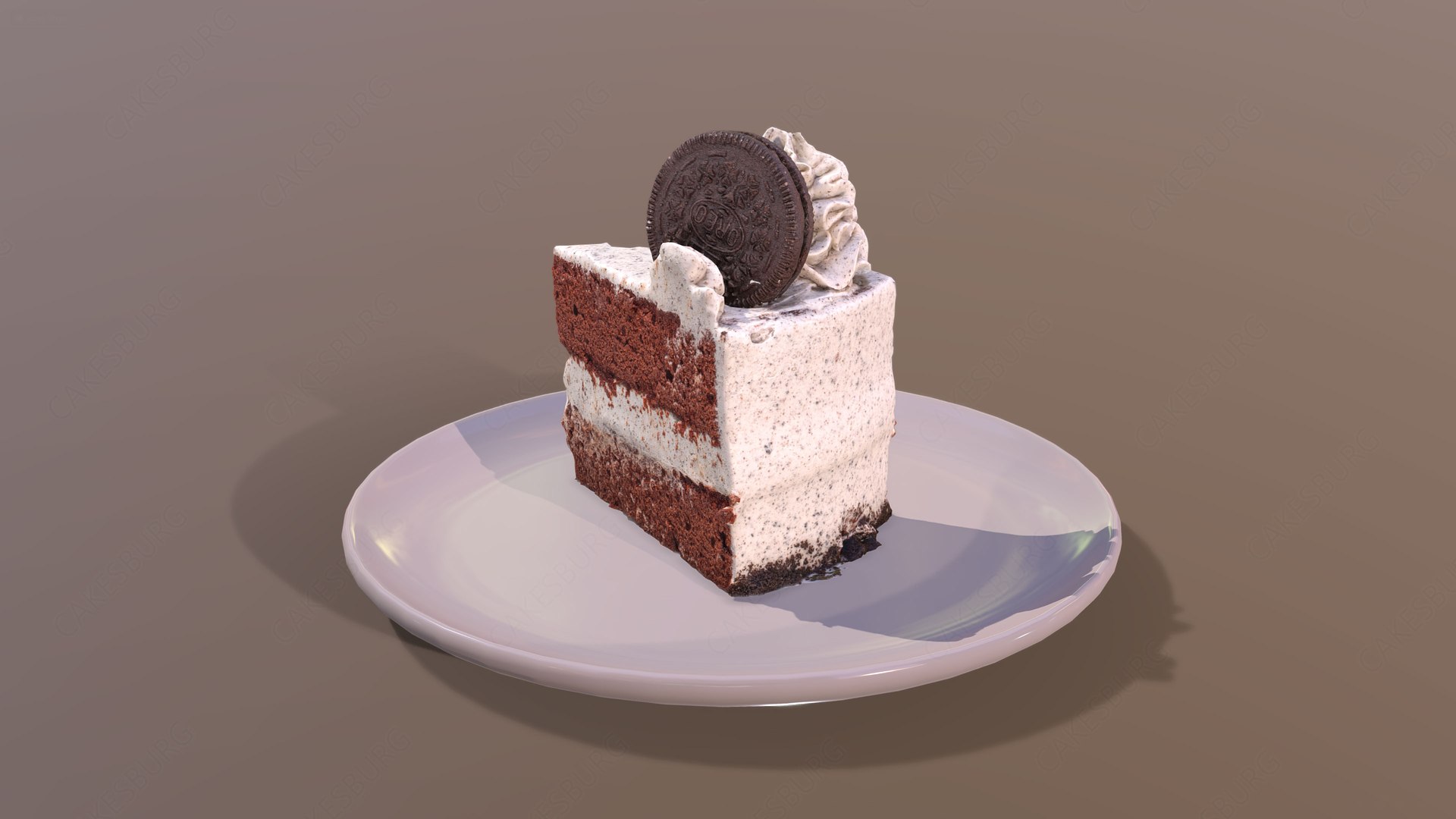 3D A Slice Of Oreo Cookie Cake - TurboSquid 1971900