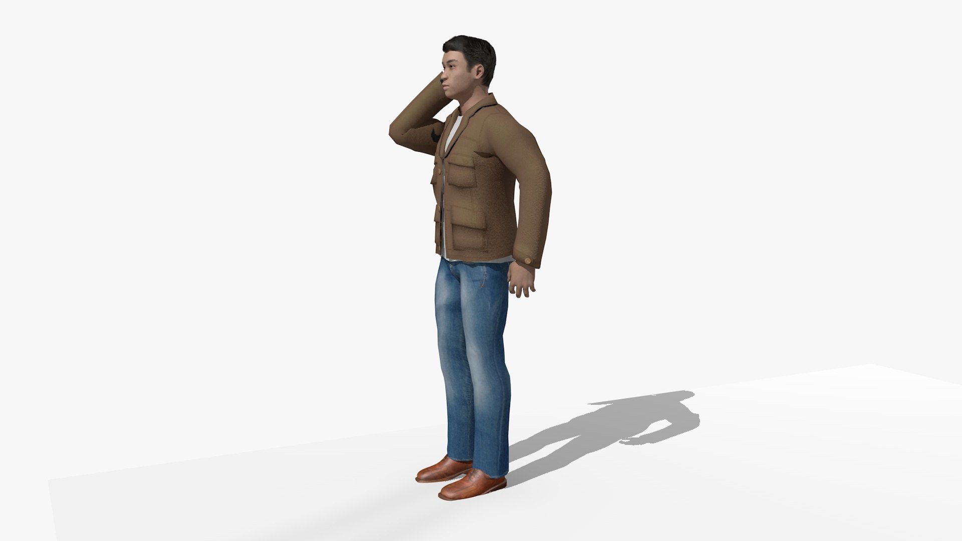 Animated Casual Man Walking Around With A Mobile Phone 3D model ...