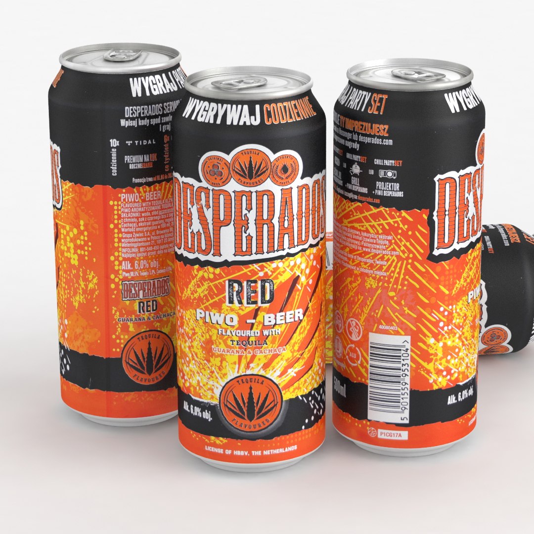 Puszka piwa Desperados Red 500ml 2022 Model 3D - TurboSquid 1842158