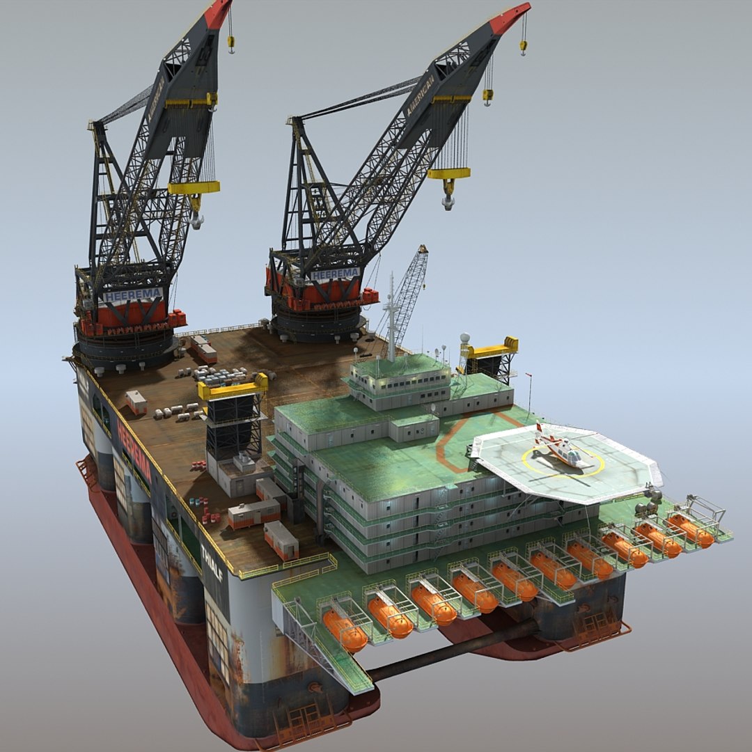 3d model dual crane vessel format