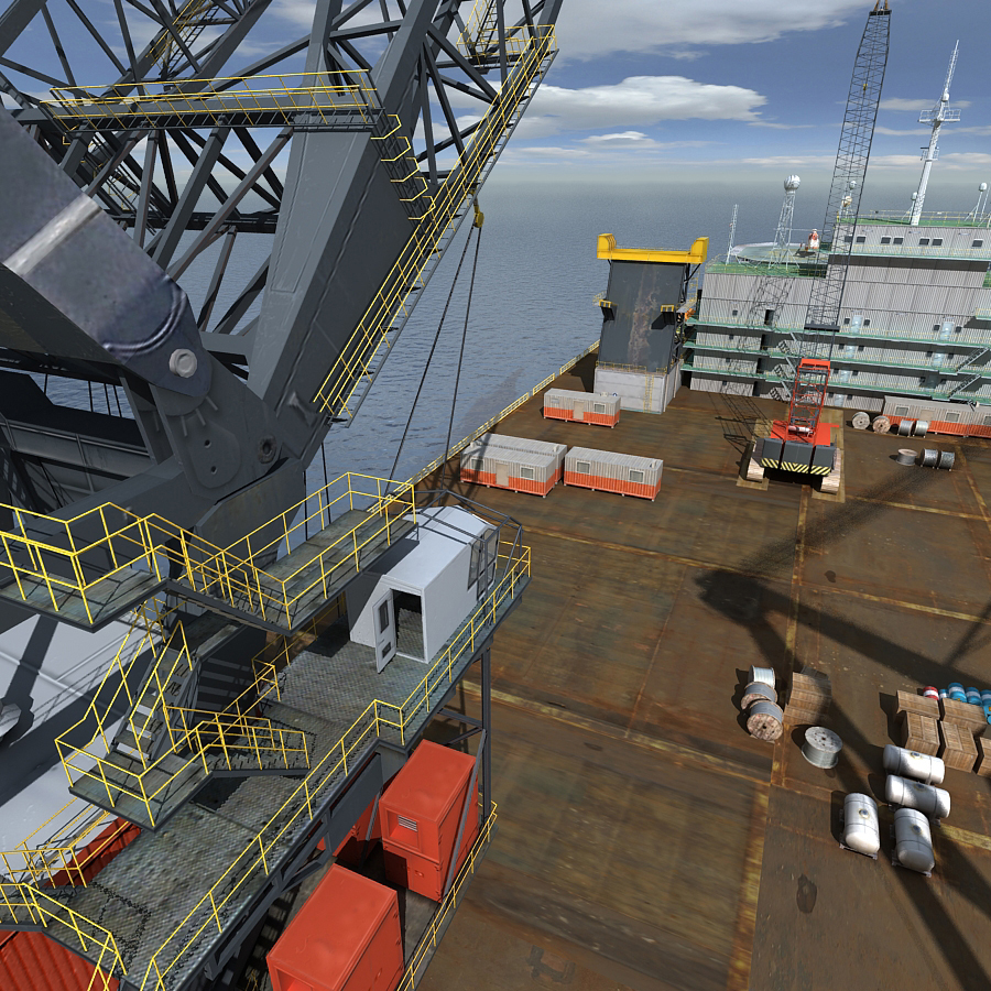 3d model dual crane vessel format