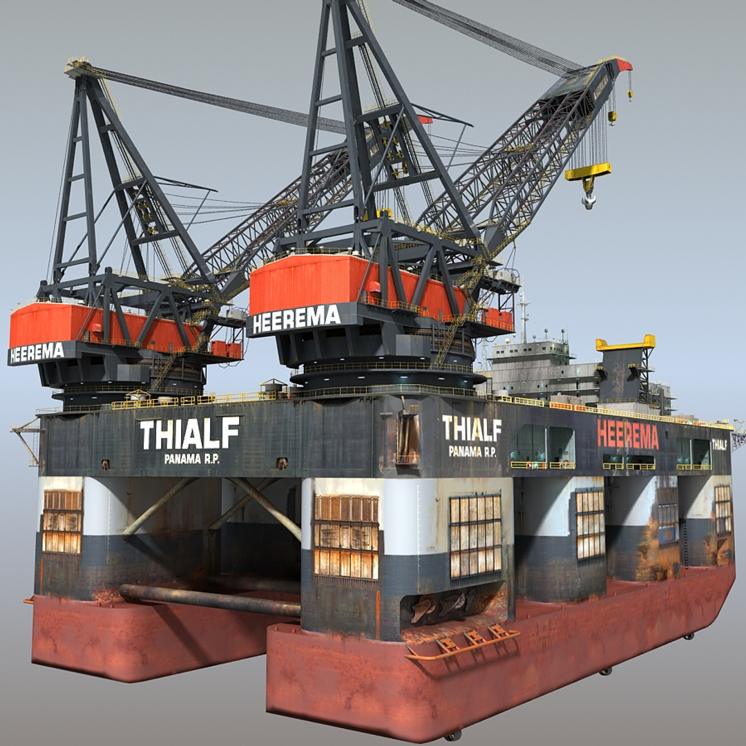3d model dual crane vessel format