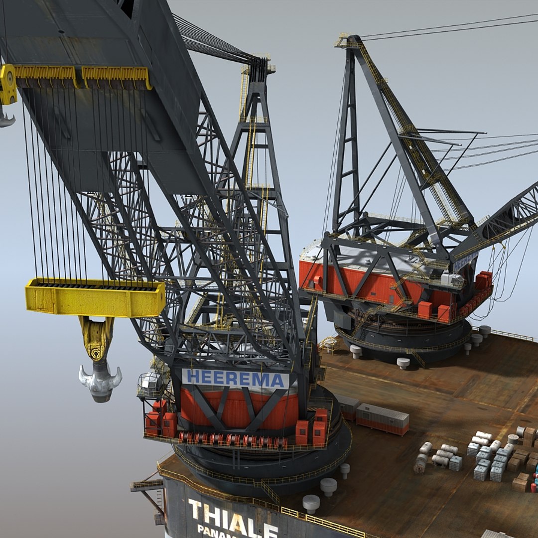 3d model dual crane vessel format