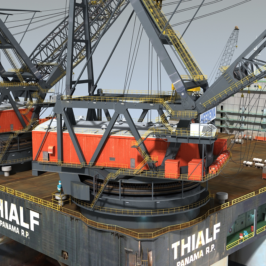 3d model dual crane vessel format