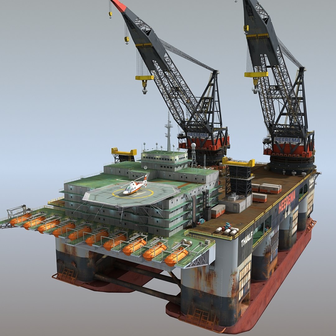 3d model dual crane vessel format