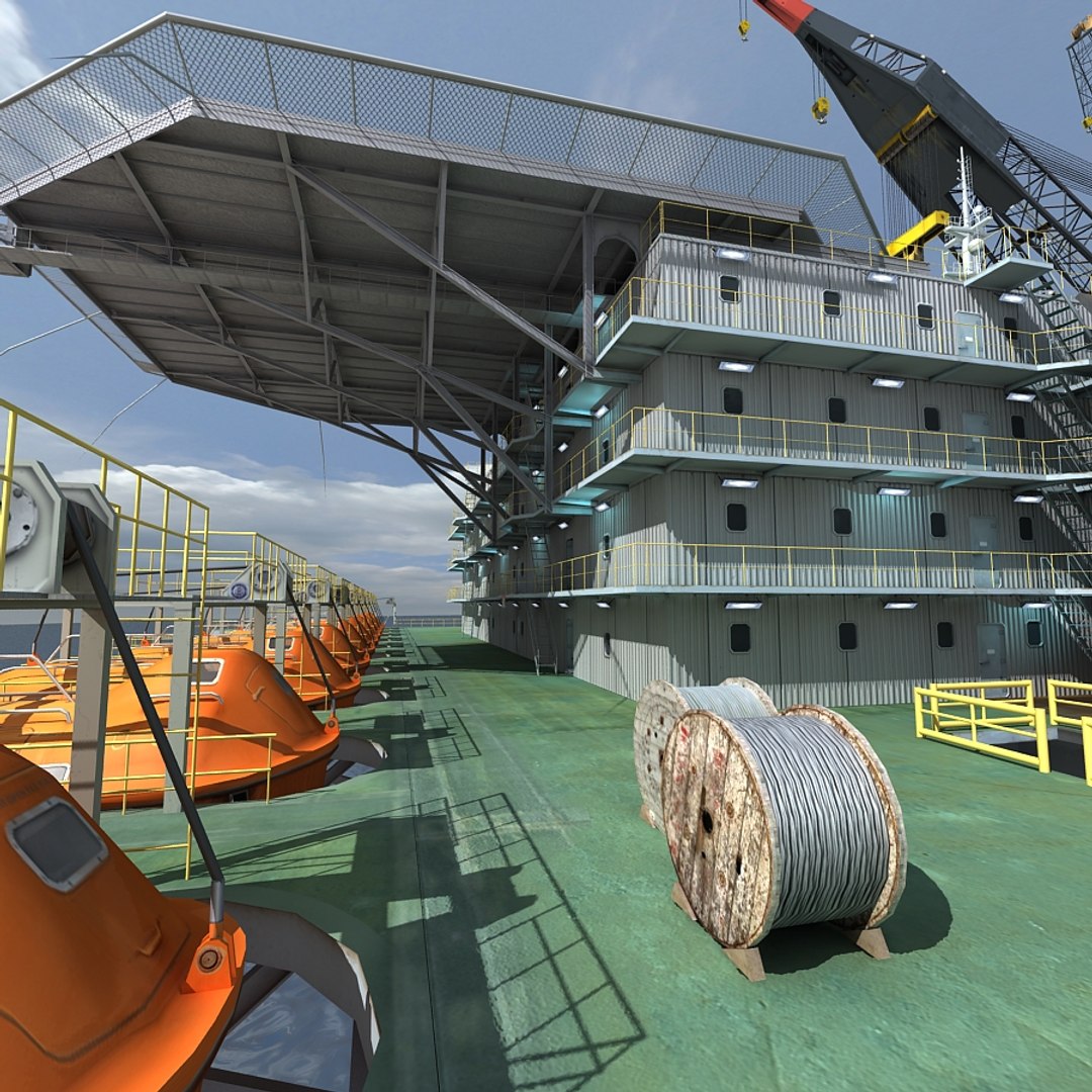 3d model dual crane vessel format