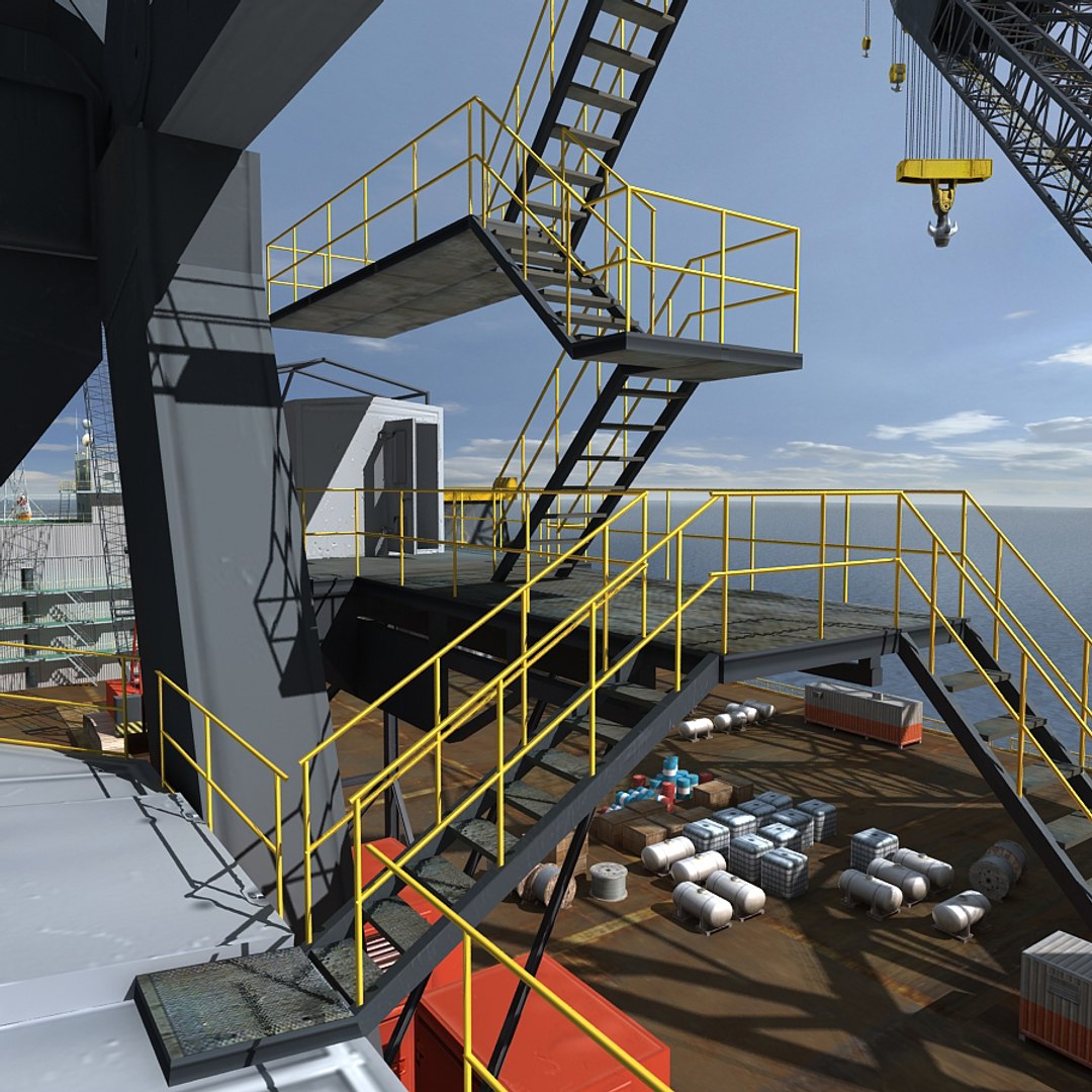 3d model dual crane vessel format