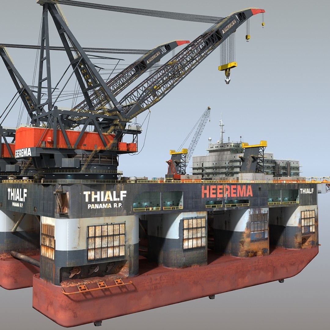 3d model dual crane vessel format