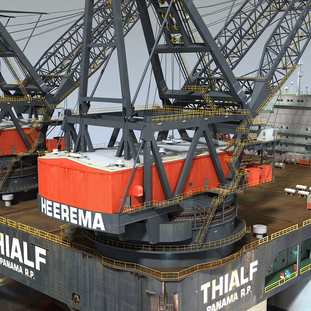 3d model dual crane vessel format