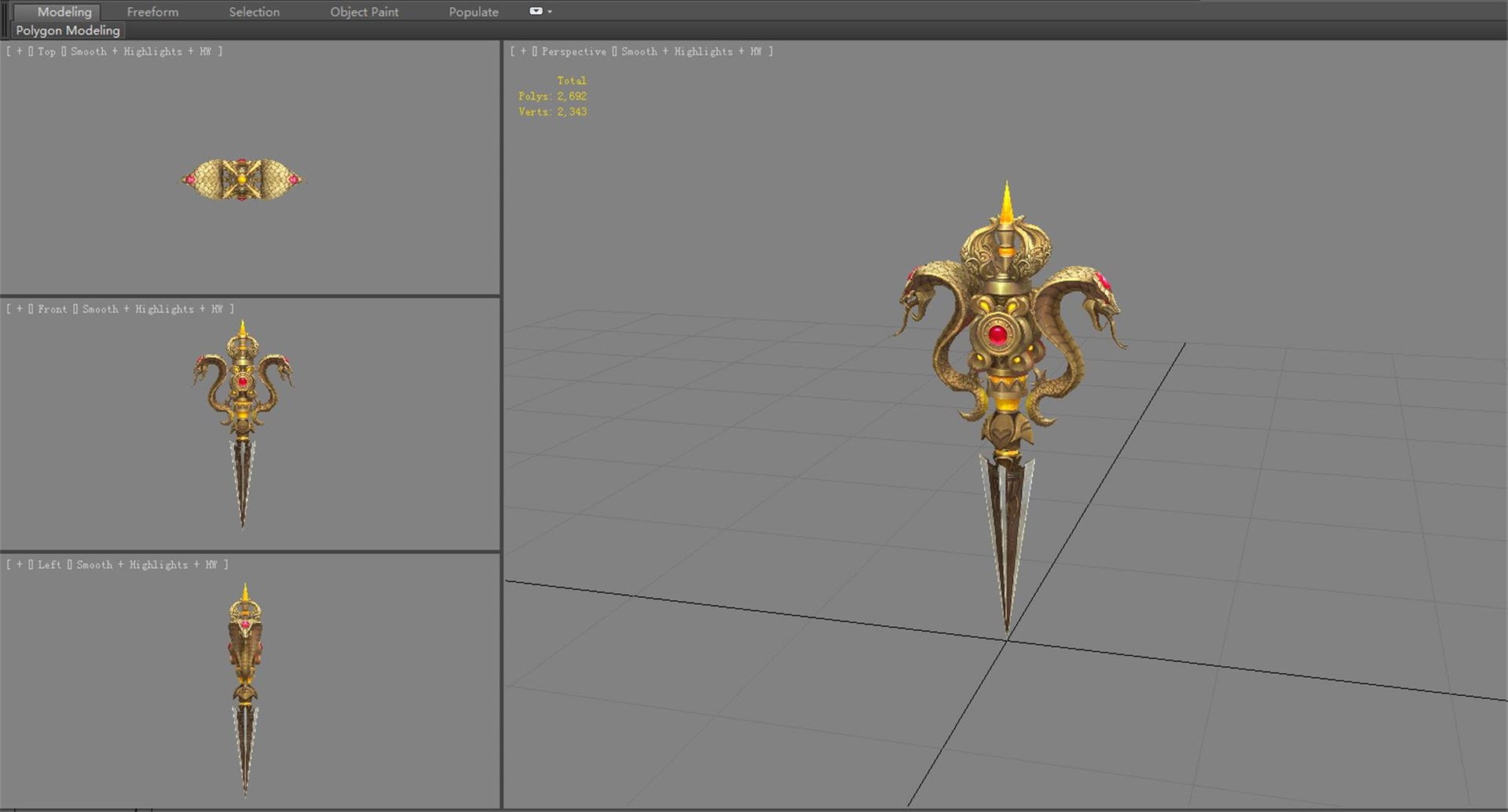 Gold Cobra Dagger - Magic Weapon 3D - TurboSquid 2272663