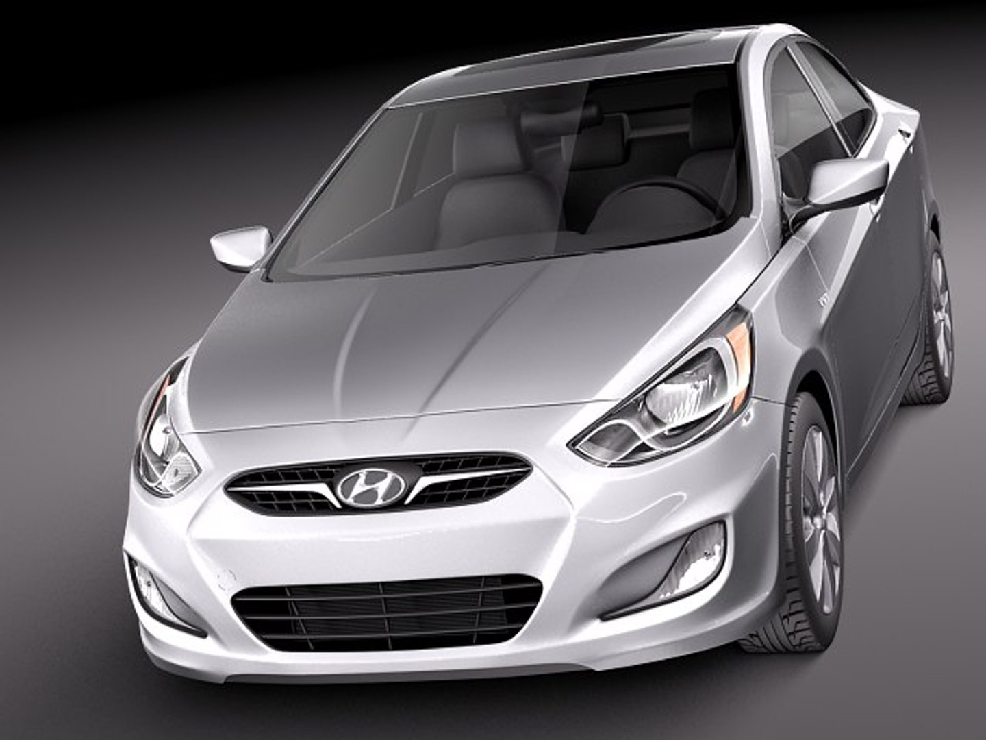 Hyundai Accent 2012 Hatchback 3d Model