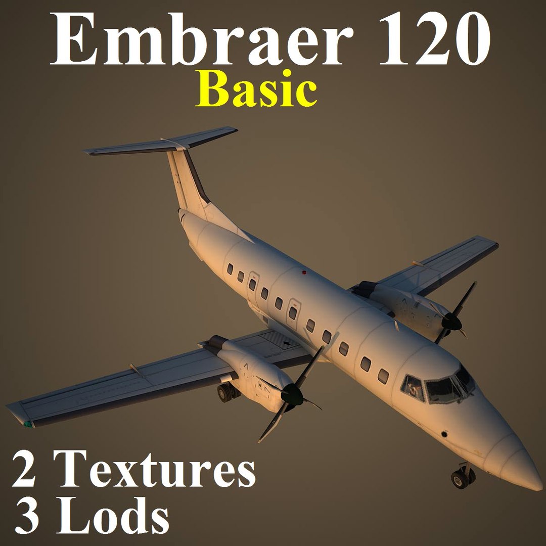 3d model embraer emb 120 basic