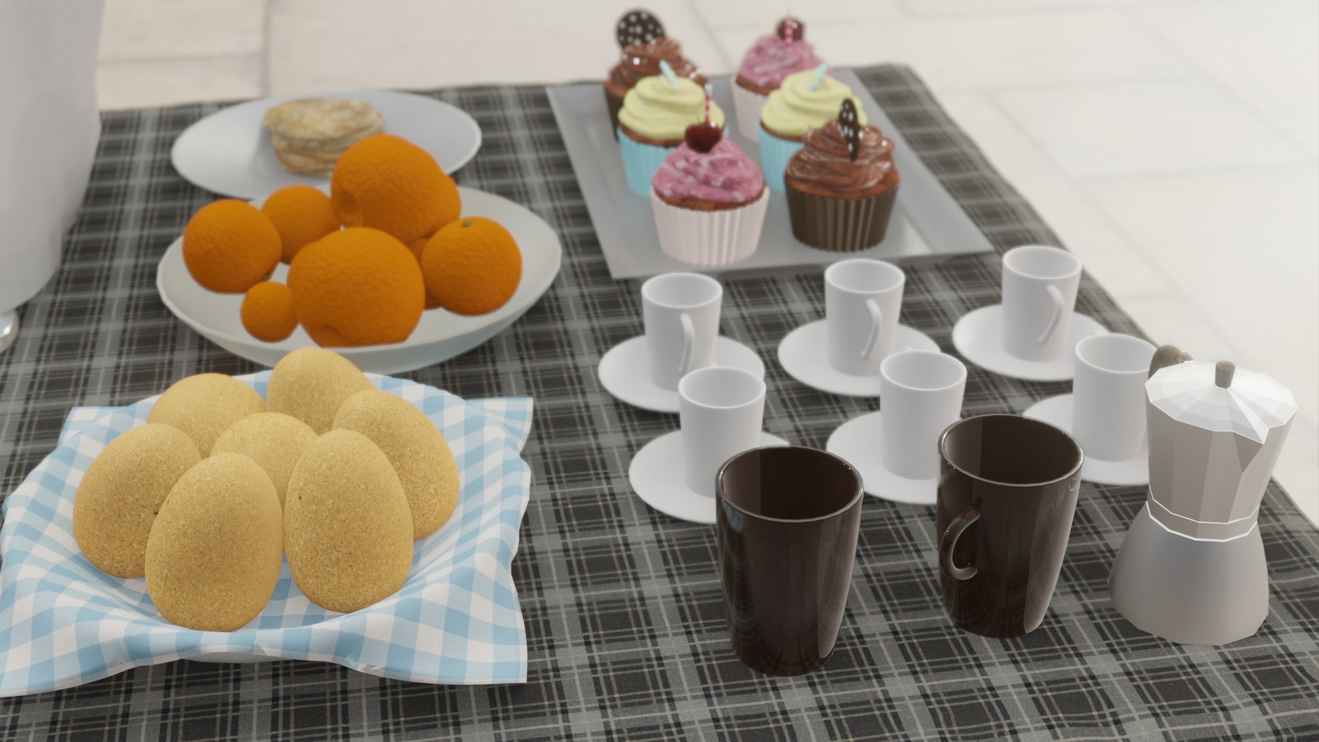 3D Model Breakfast Table Modeled - TurboSquid 1533580
