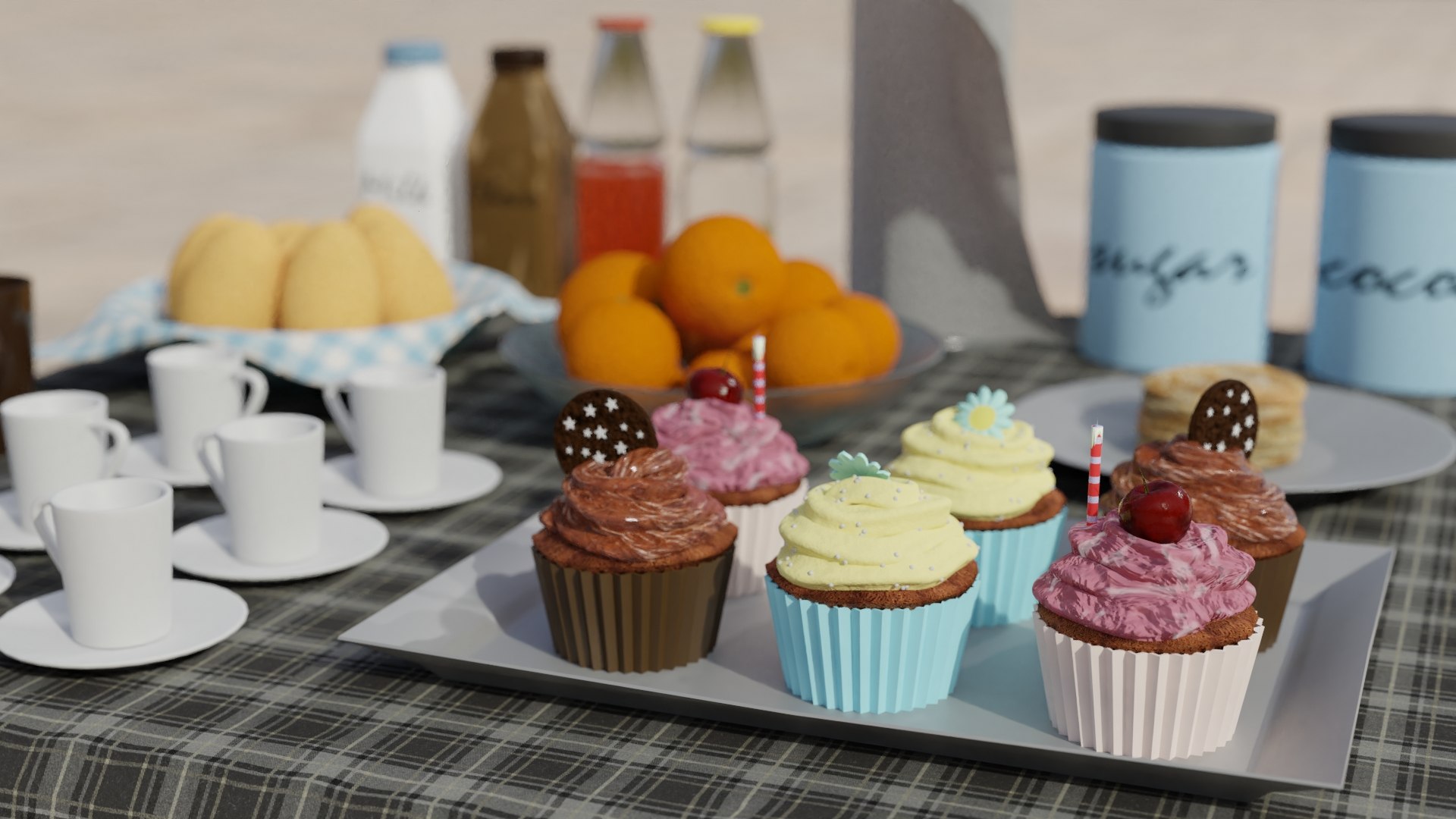3D Model Breakfast Table Modeled - TurboSquid 1533580