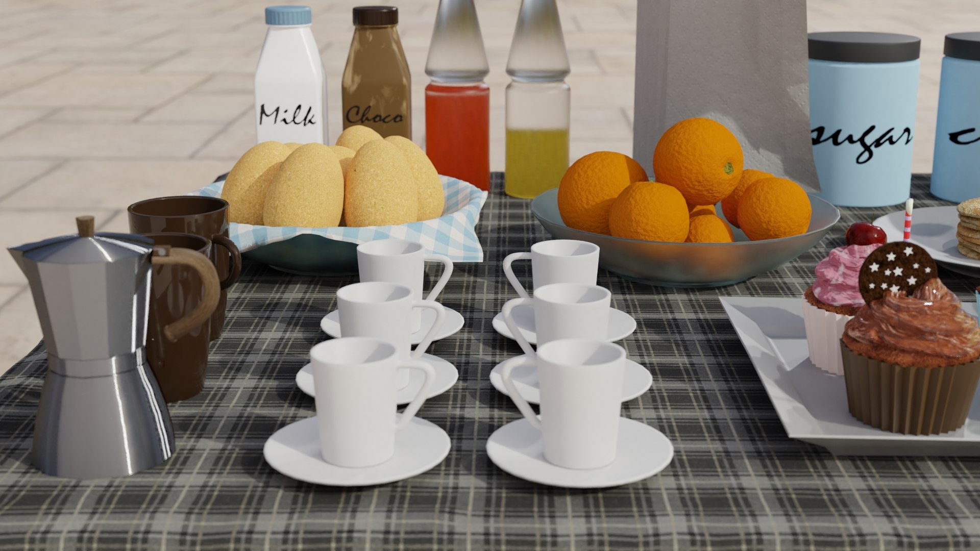3D Model Breakfast Table Modeled - TurboSquid 1533580