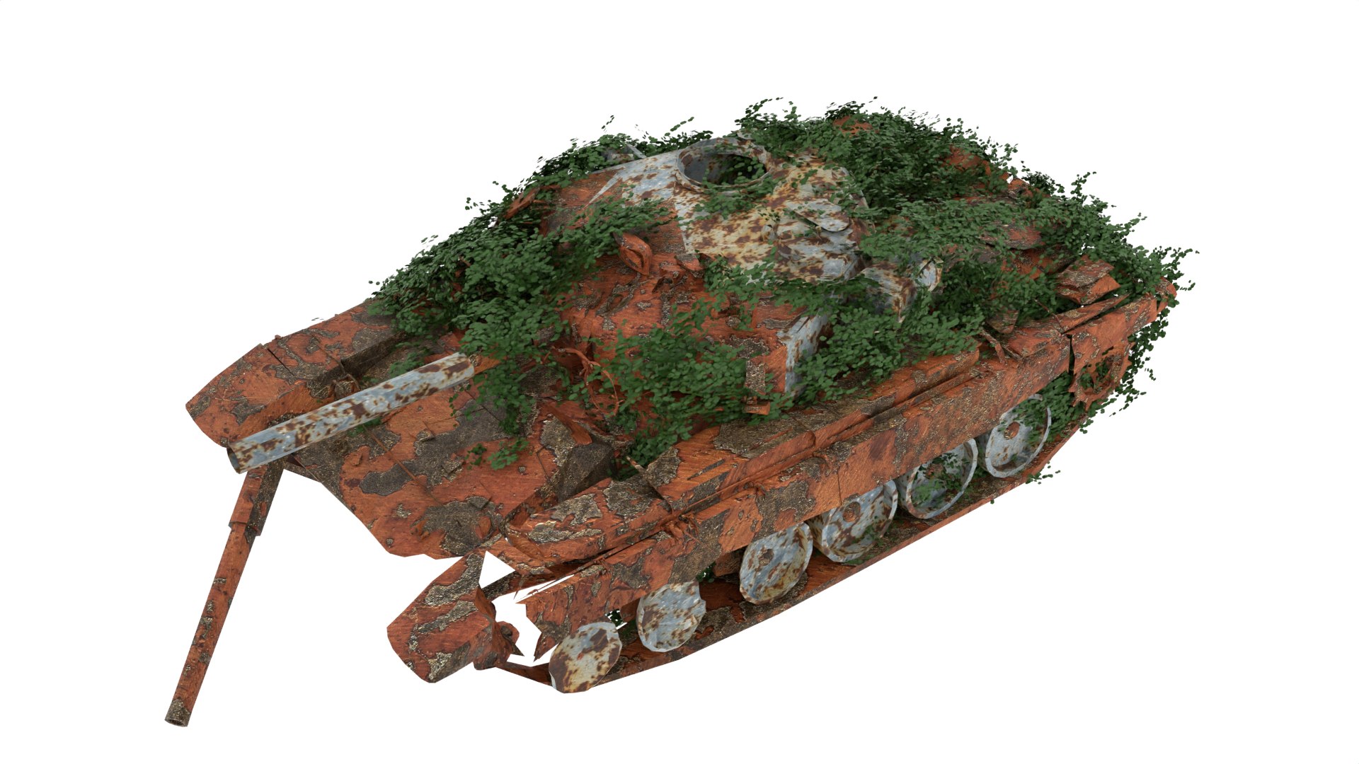 Damaged Rusted Tank 3D - TurboSquid 2034721