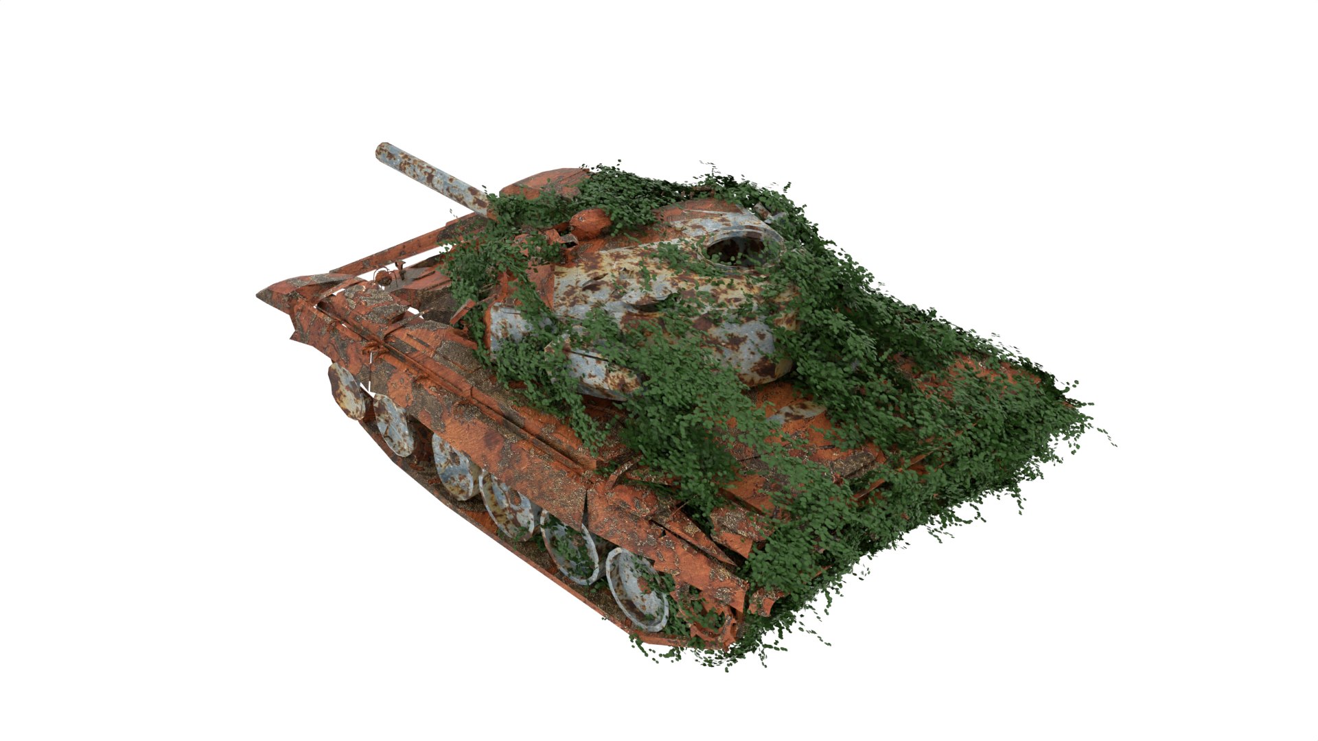 Damaged Rusted Tank 3D - TurboSquid 2034721