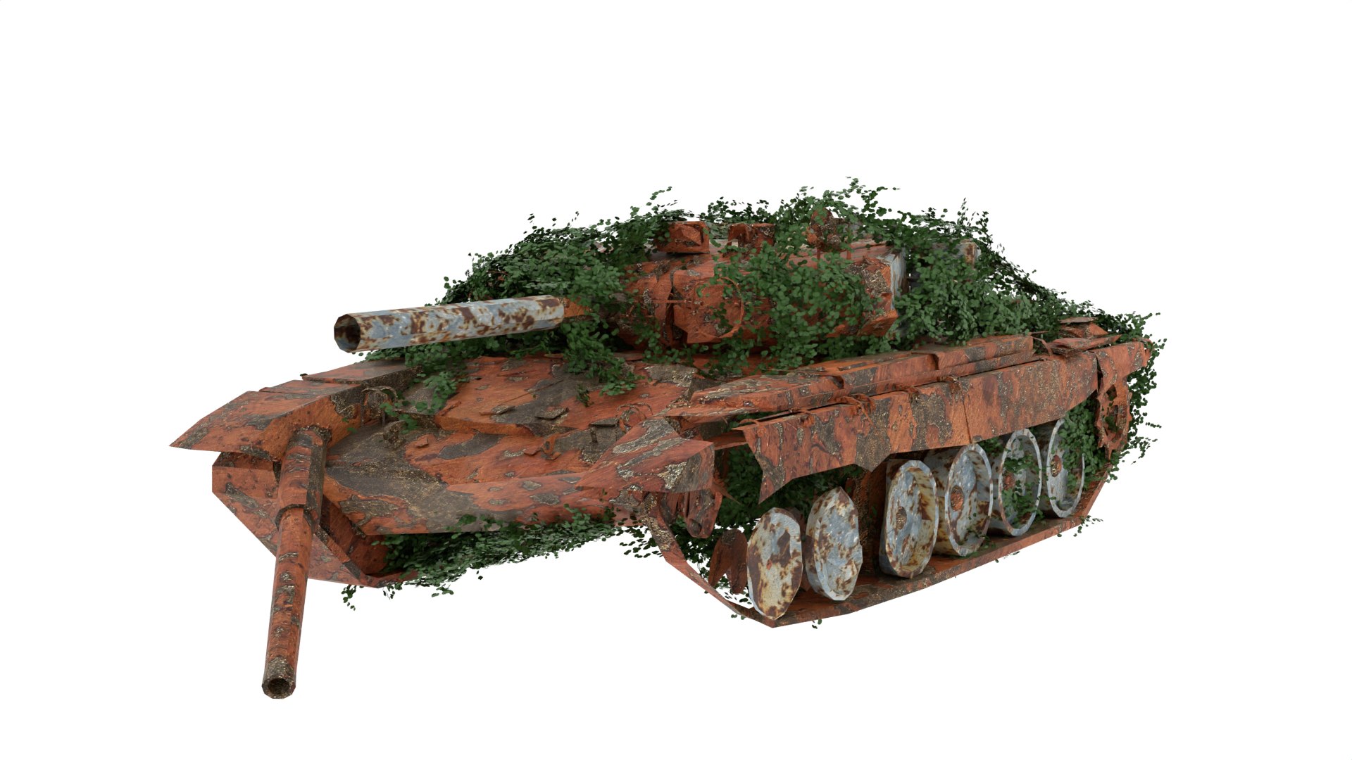 Damaged Rusted Tank 3D - TurboSquid 2034721