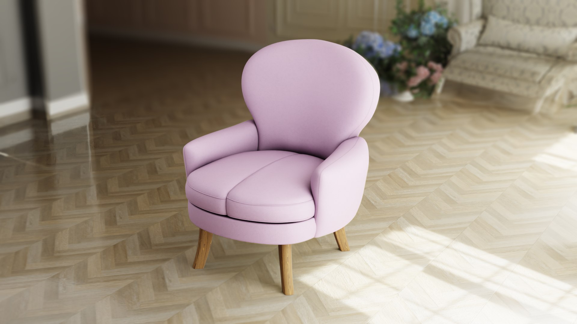 Furniture Accent Chairs Bohemian Lilac Polyester Medium Oak 005 3D ...
