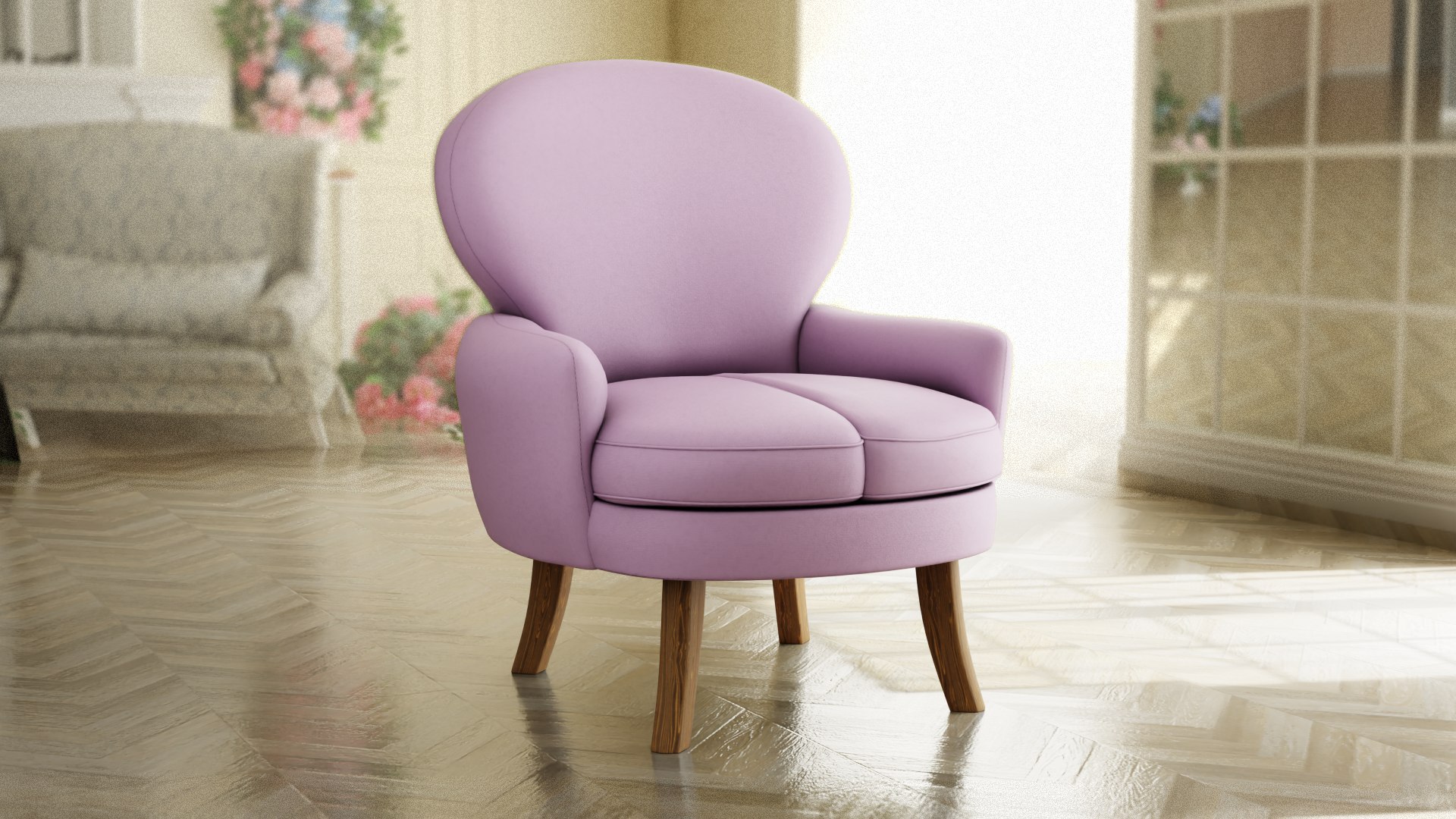 Furniture Accent Chairs Bohemian Lilac Polyester Medium Oak 005 3D ...