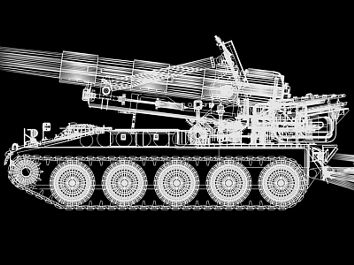self propelled howitzer m110 a2 3d model