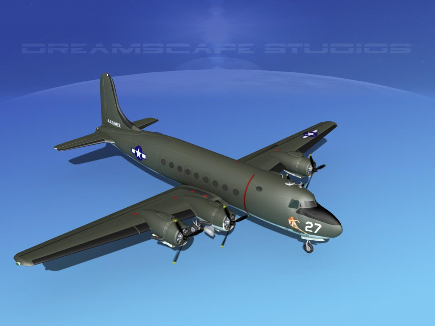 3D propellers douglas c-54 skymaster model - TurboSquid 1307221