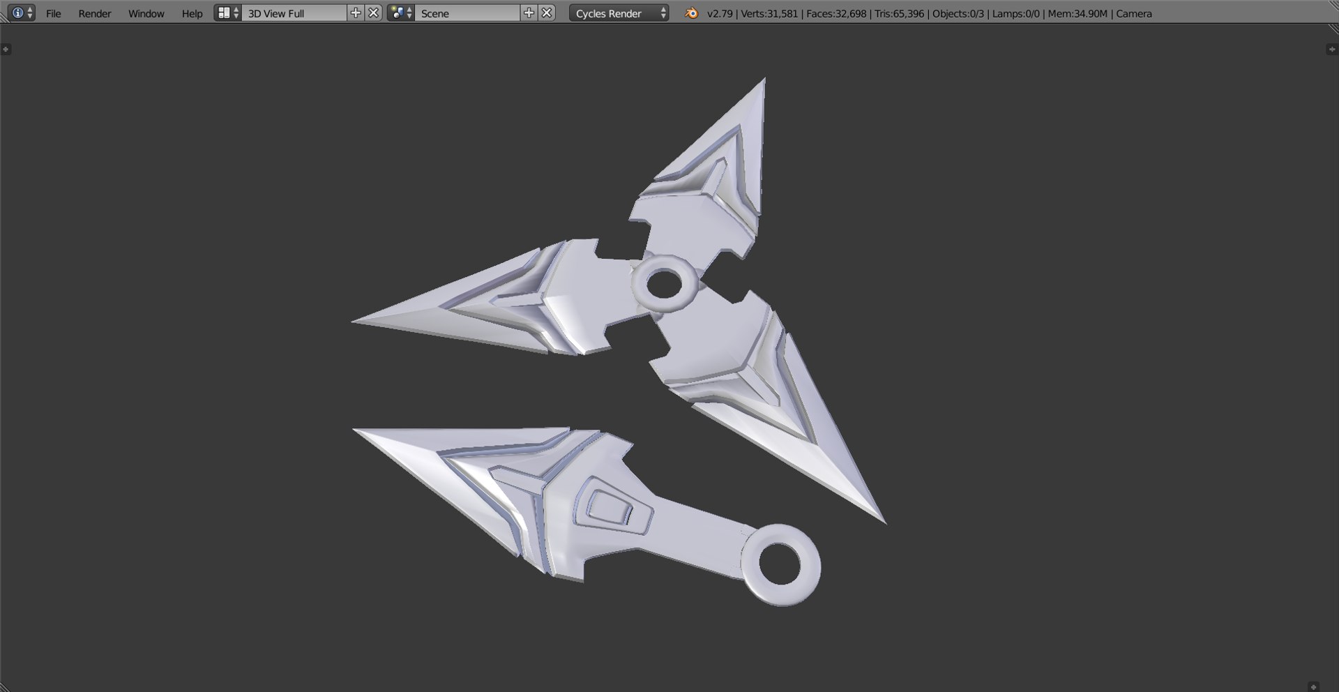 3D Shuriken Kunai - TurboSquid 1259668