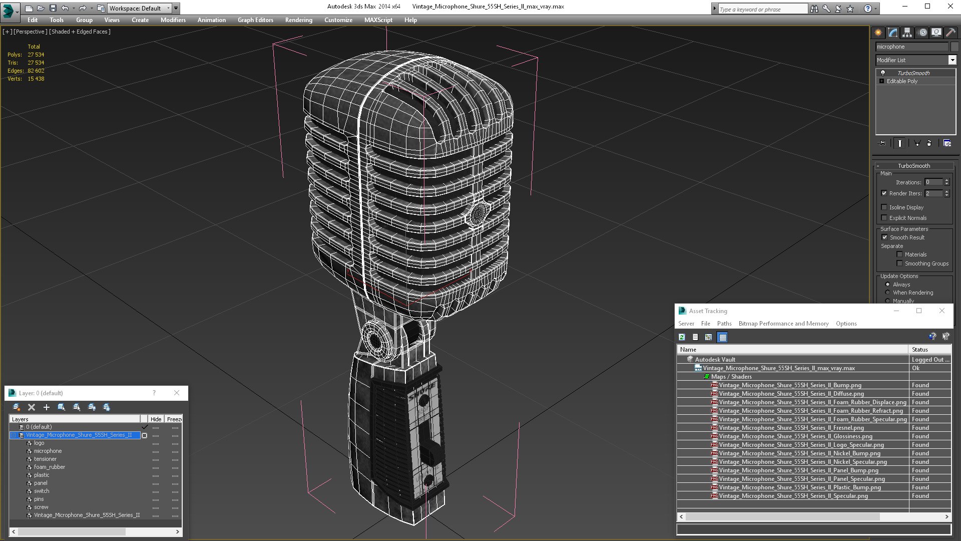 3D Model Vintage Microphone Shure 55SH Series II - TurboSquid 2263565