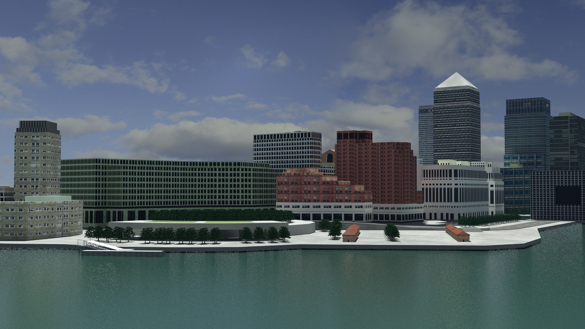 3D London Canary Wharf - TurboSquid 2404284