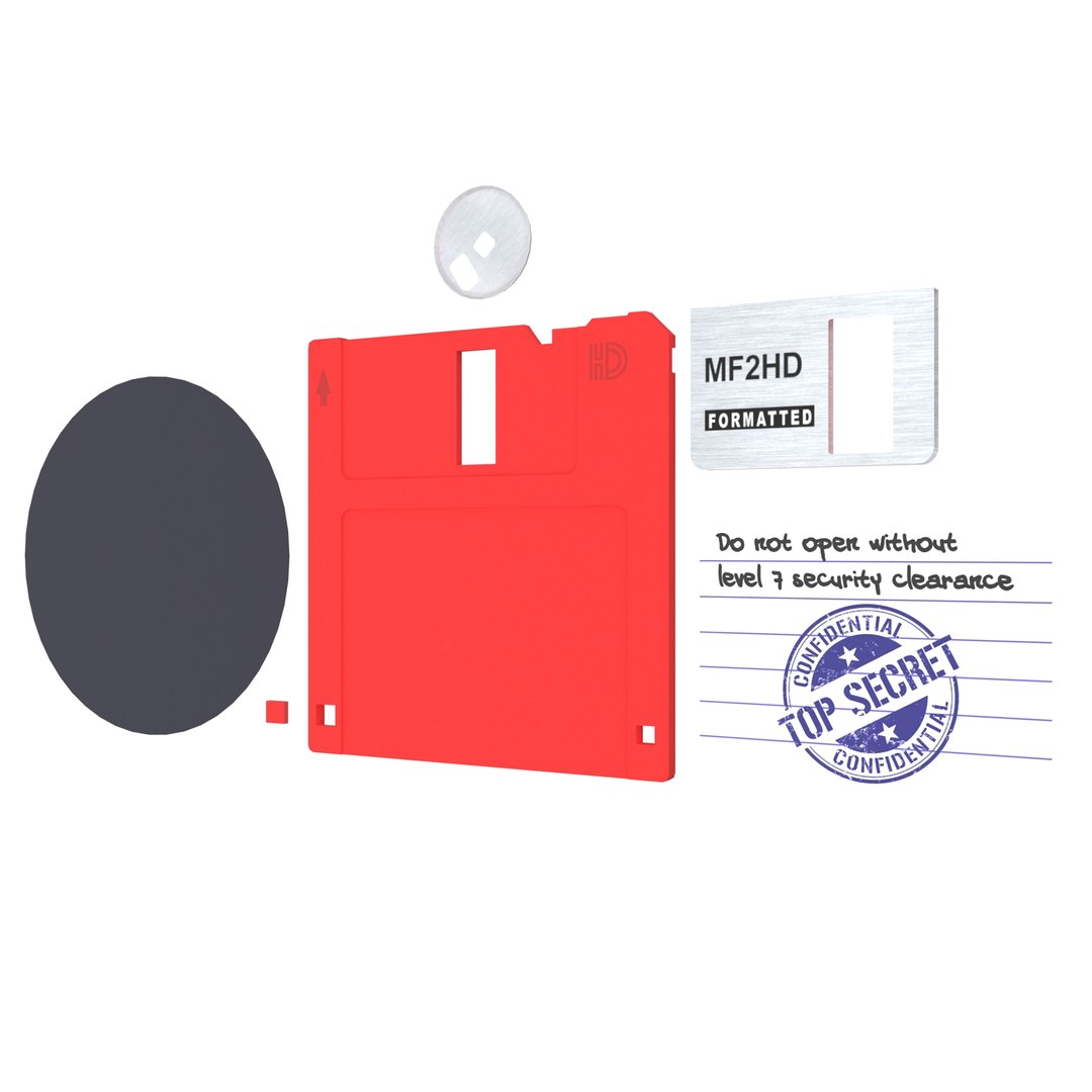 Floppy Disk 3 5 Inch Red 3D - TurboSquid 1799087