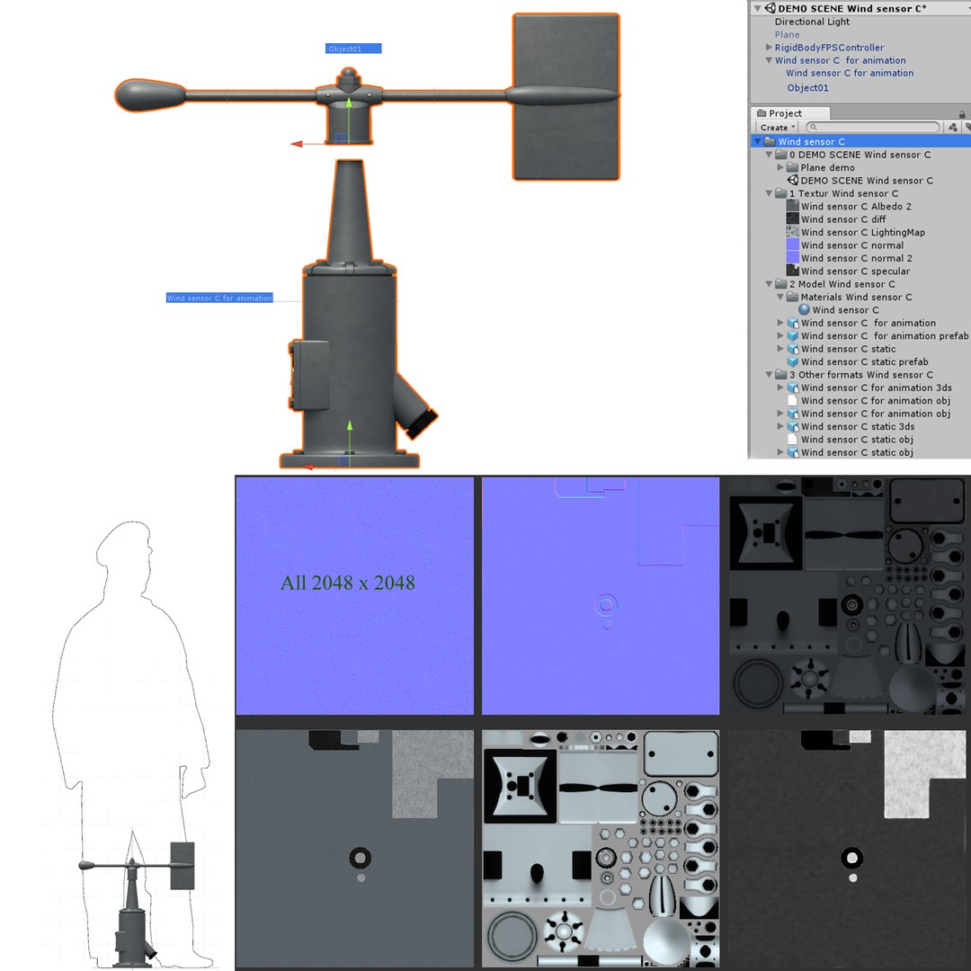 Wind Sensor C 3D Model - TurboSquid 1328943
