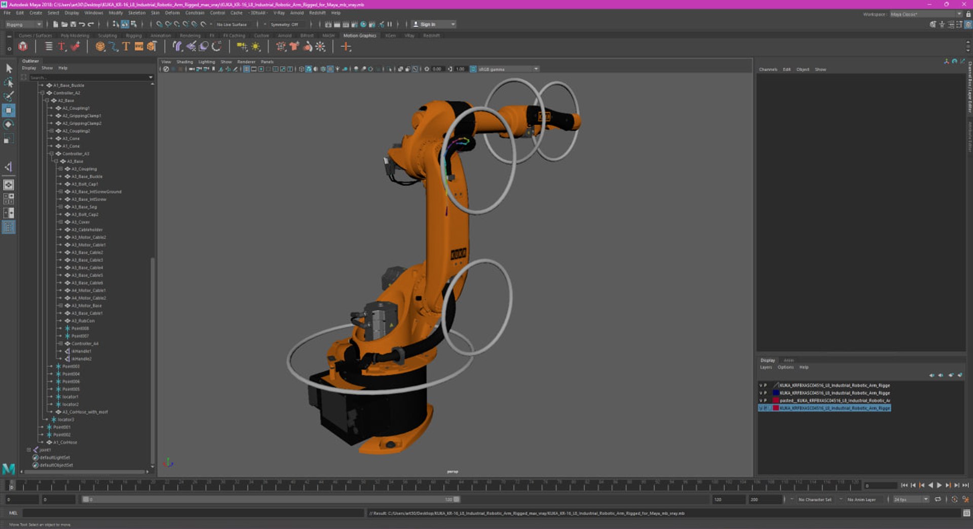 KUKA KR-16 L8 Industrial Robotic Arm Rigged For Maya Model - TurboSquid ...
