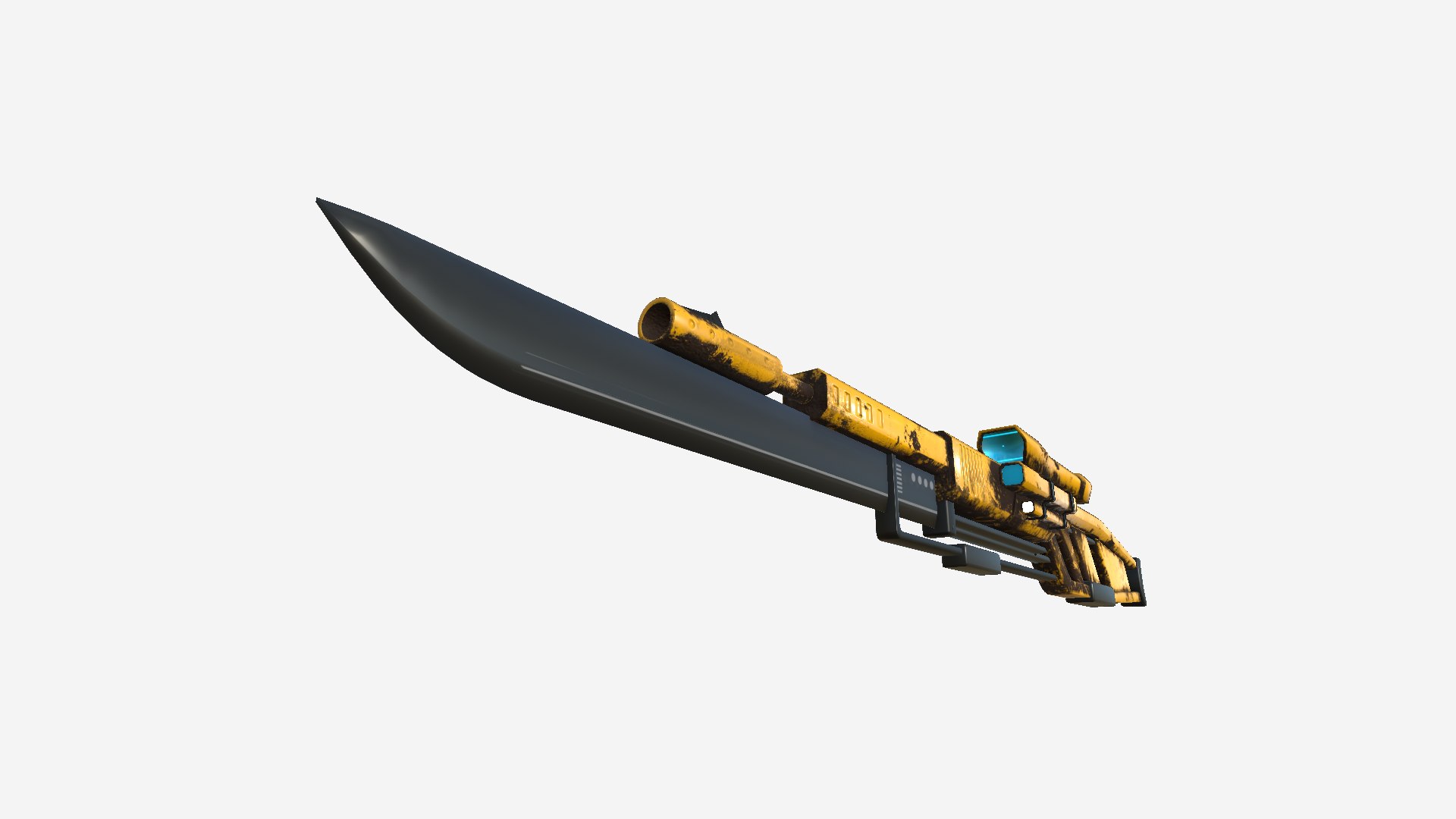 3D model SciFi Sniper Gunblade A06 Yellow - Fiction Weaponry ...