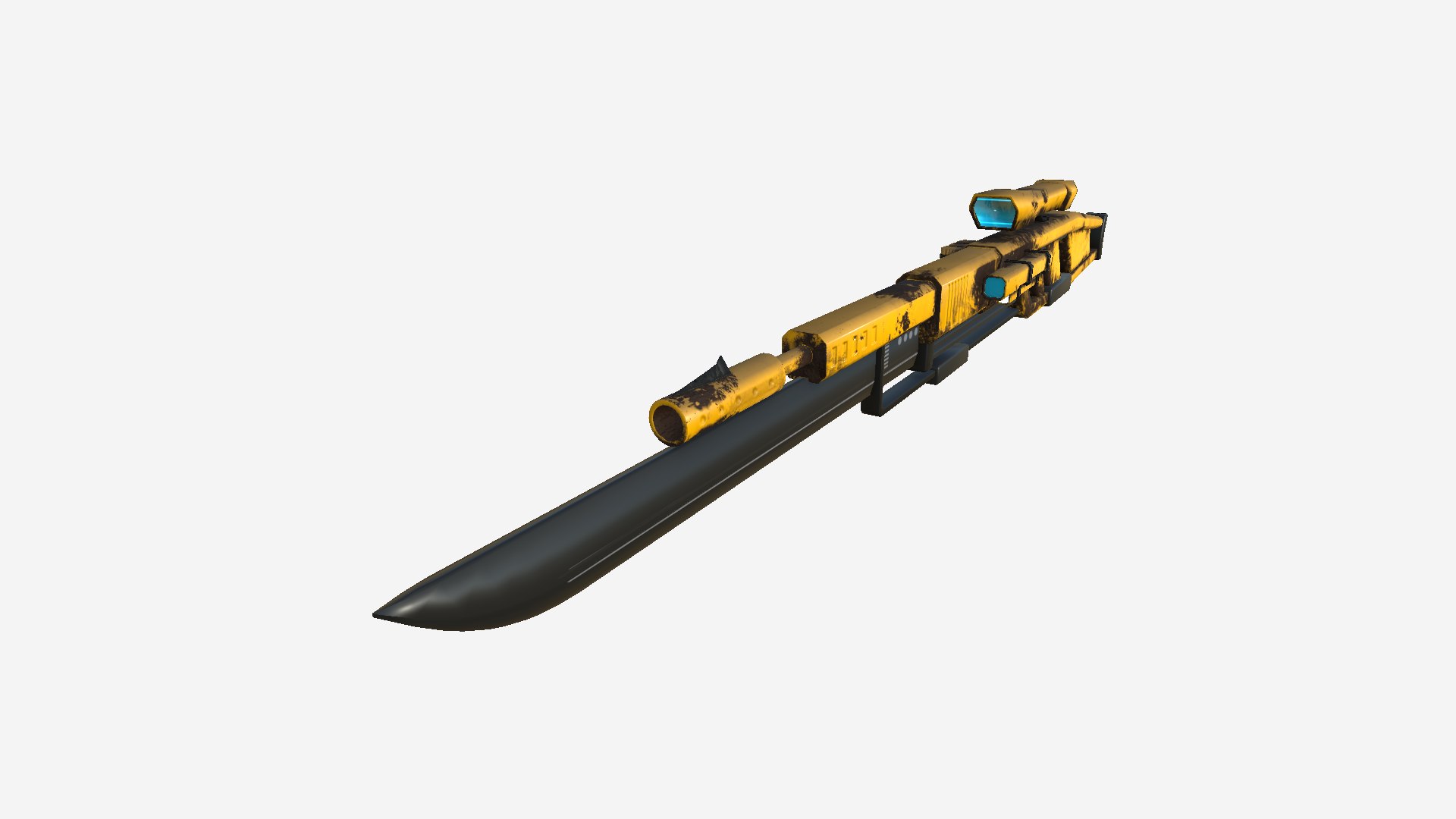 3D model SciFi Sniper Gunblade A06 Yellow - Fiction Weaponry ...