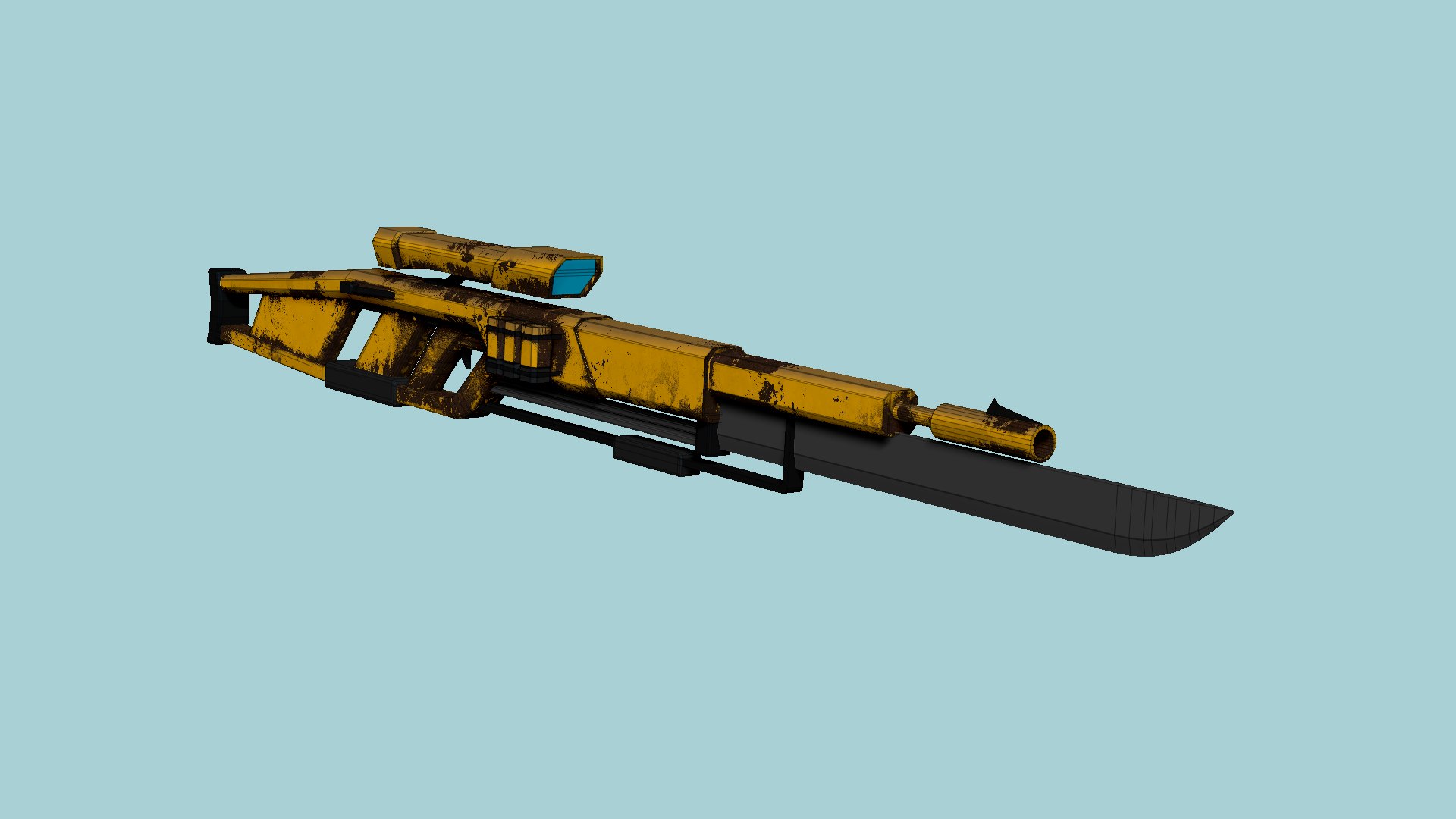 3D model SciFi Sniper Gunblade A06 Yellow - Fiction Weaponry ...