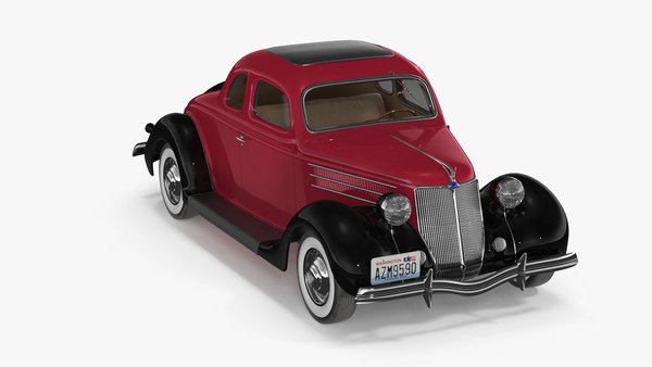 modelo 3d 1936 Ford V8 Coupe Red Simple Interior - TurboSquid 2113221