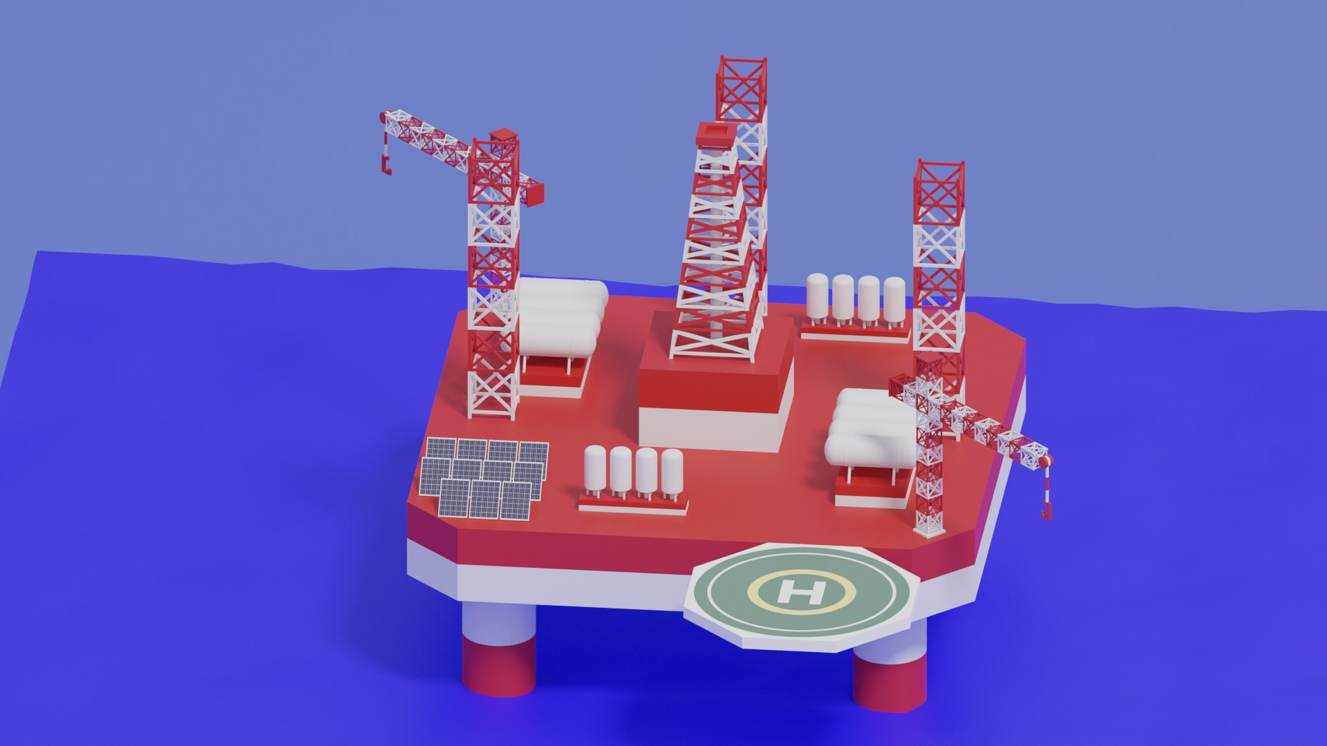 3D Cartoon Offshore Oil Platform Model - TurboSquid 2319565