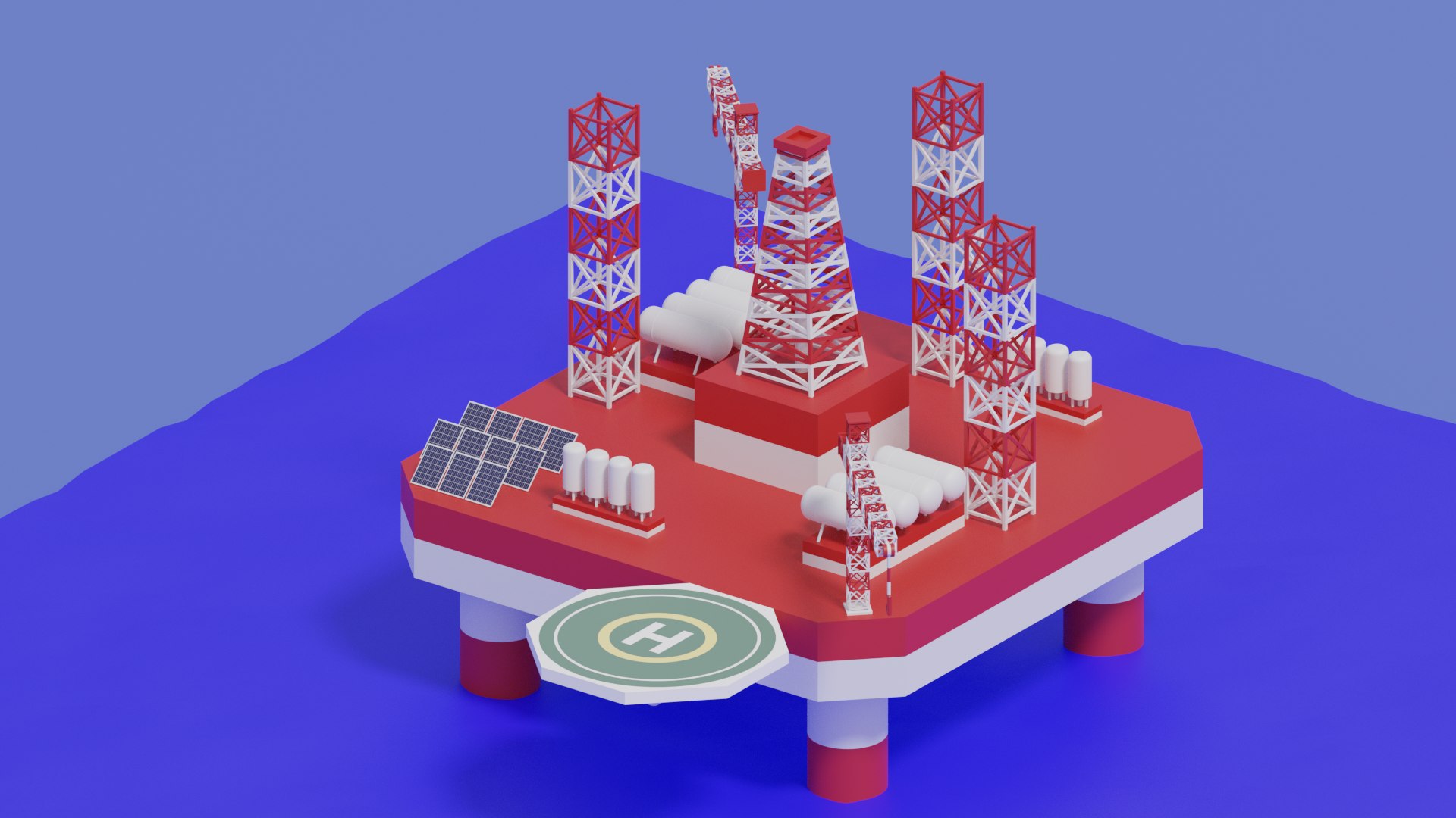 3D Cartoon Offshore Oil Platform Model - TurboSquid 2319565
